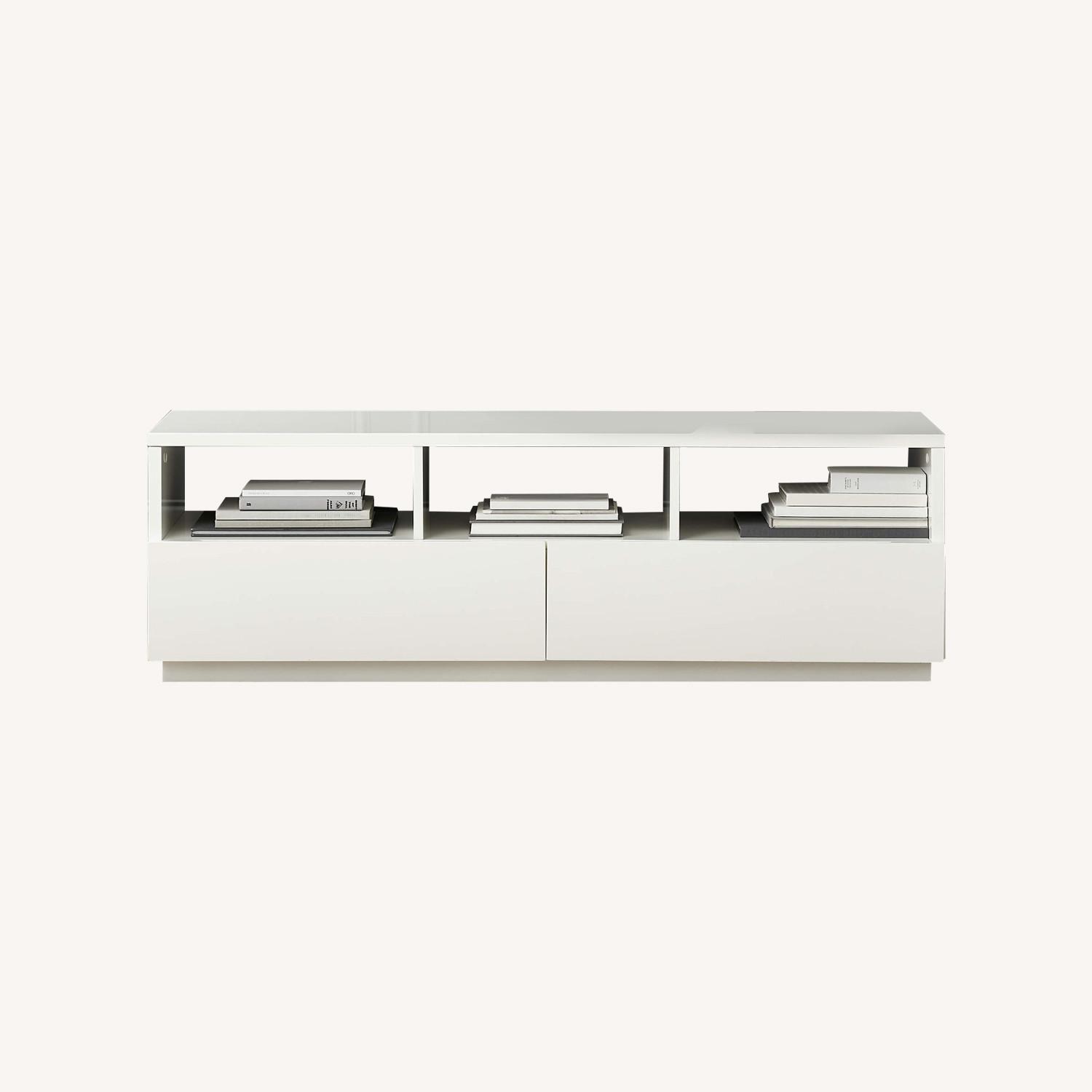 CB2 TV Stand Chill 60 White Media Console AptDeco