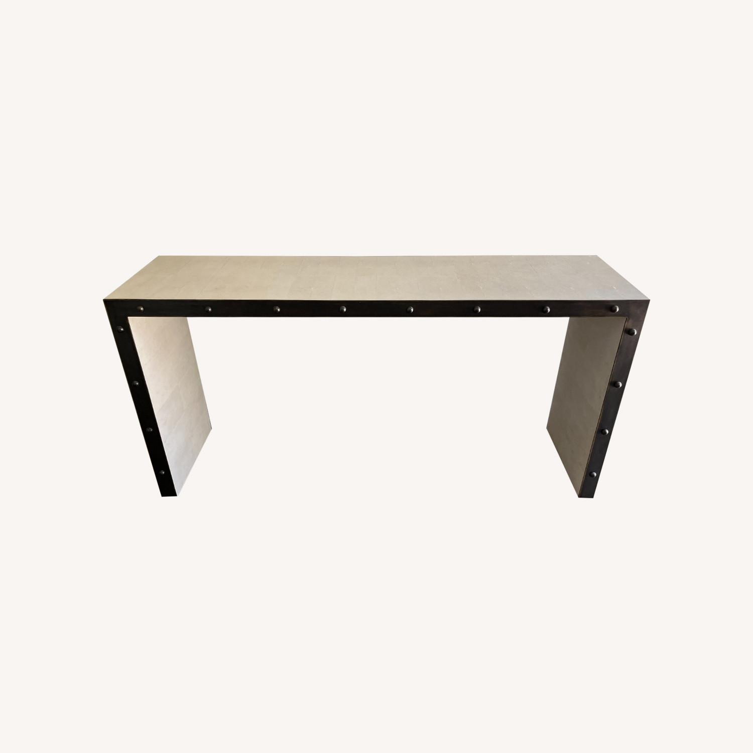 Century Furniture White Shagreen Console Table - AptDeco