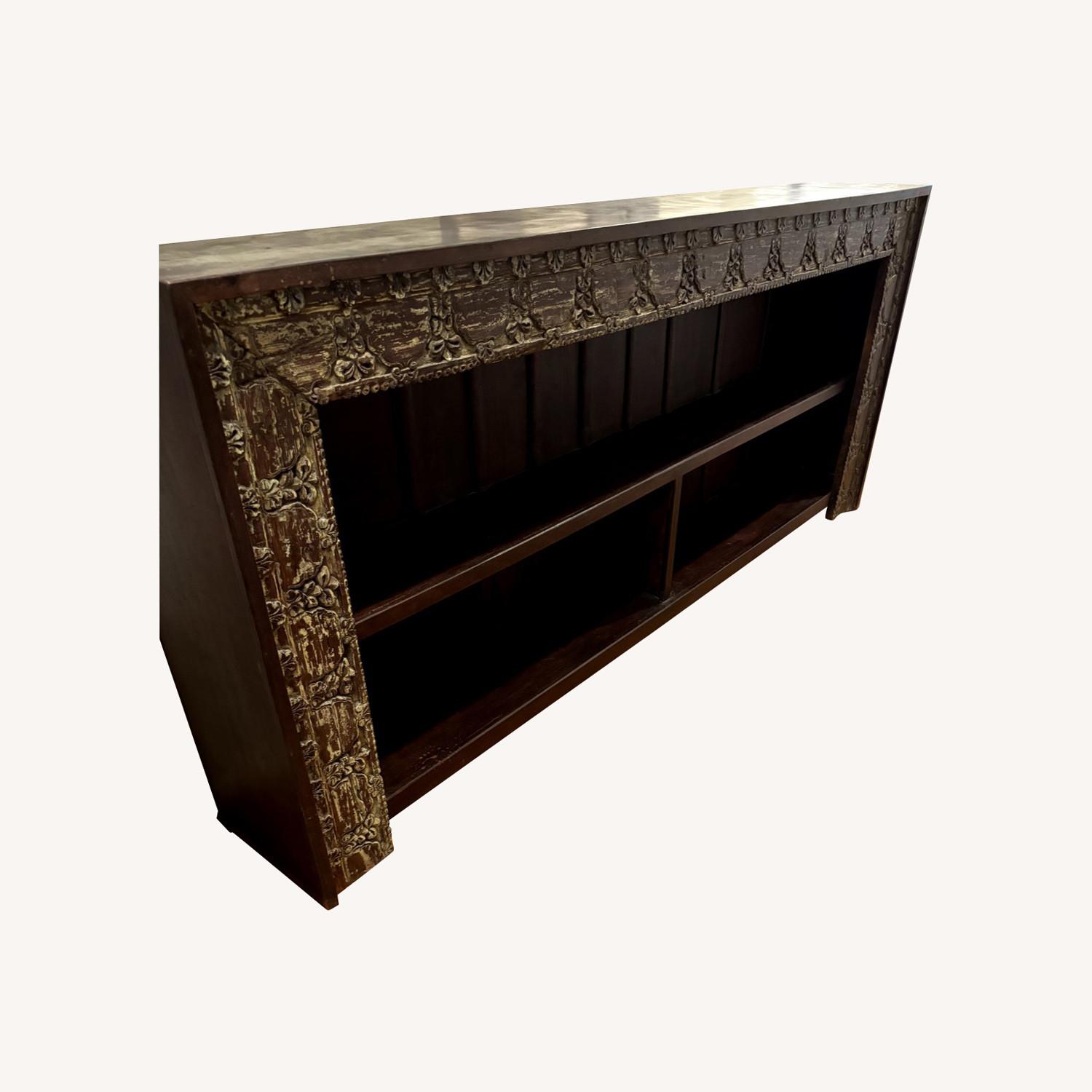 Indian Carved Solid Wood Bookcase - AptDeco