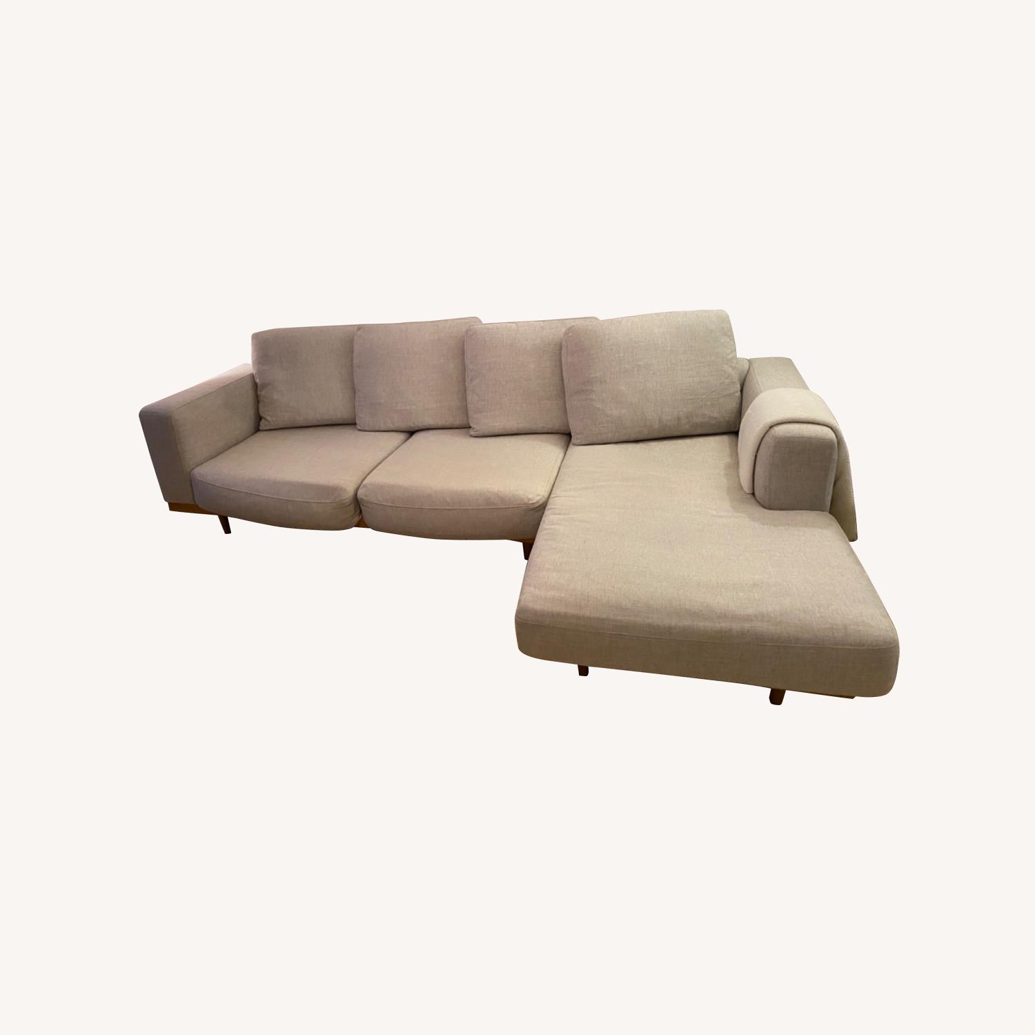 West Elm Newport Sectional Performance Linen Dove
