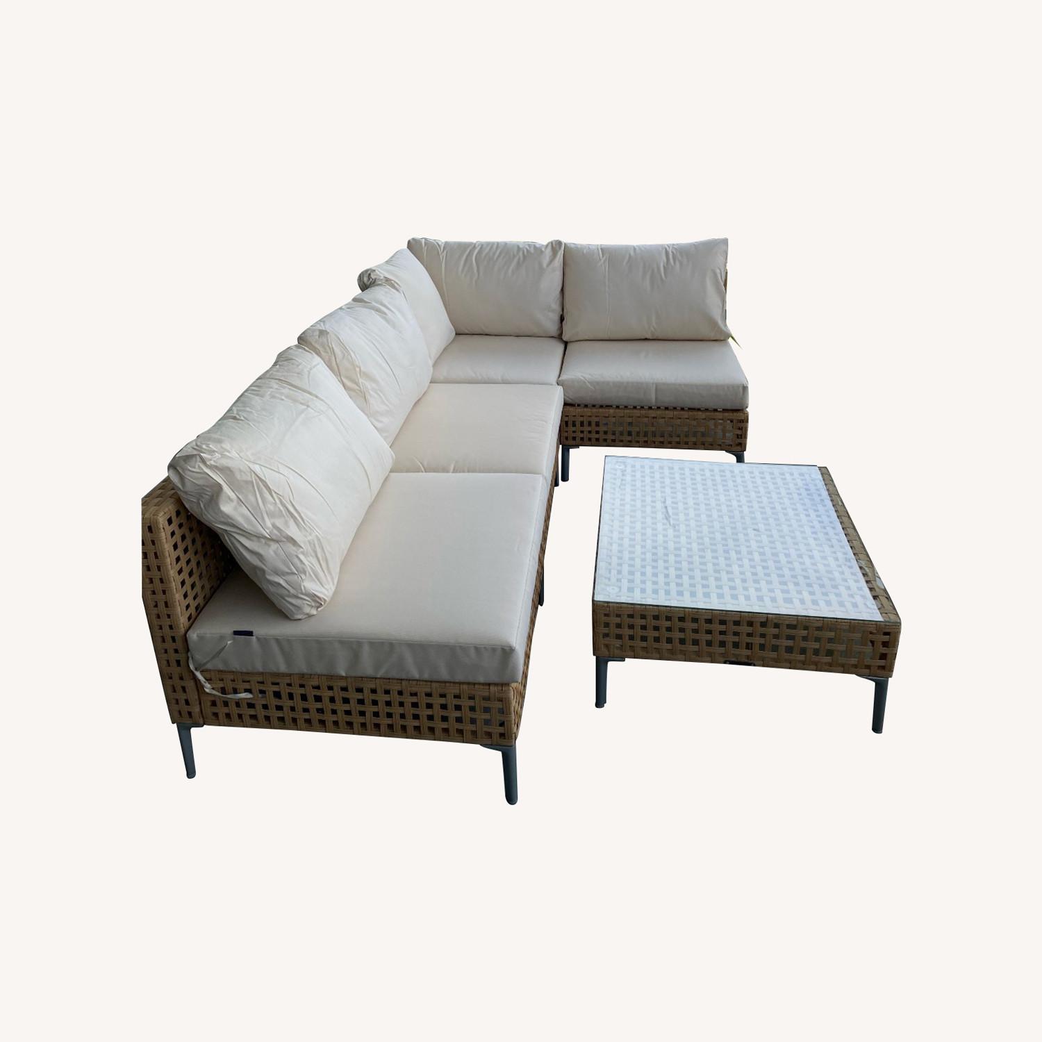 Wicker Boho Patio Furniture Set - AptDeco