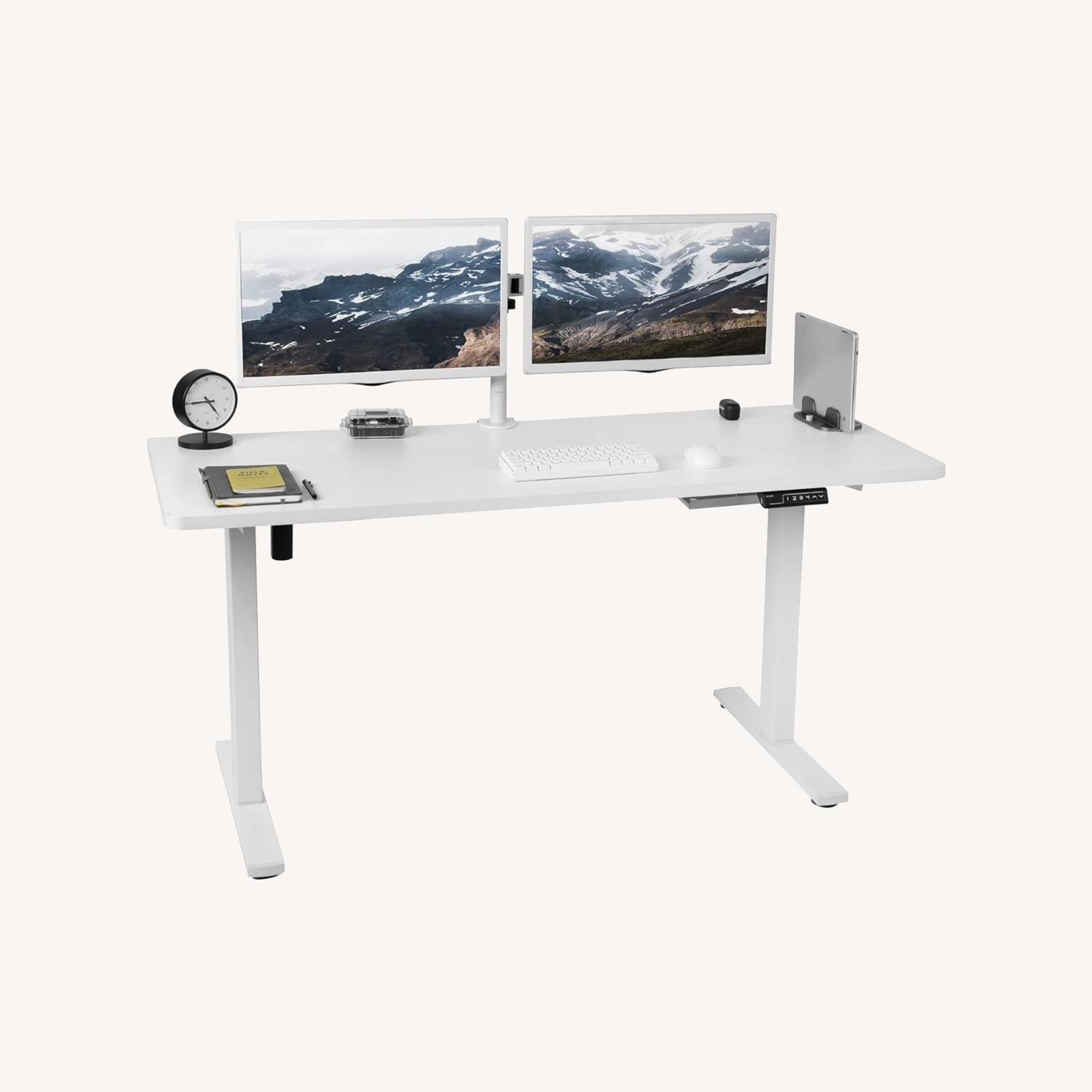 Electric Height Adjustable White Stand Up Desk - AptDeco