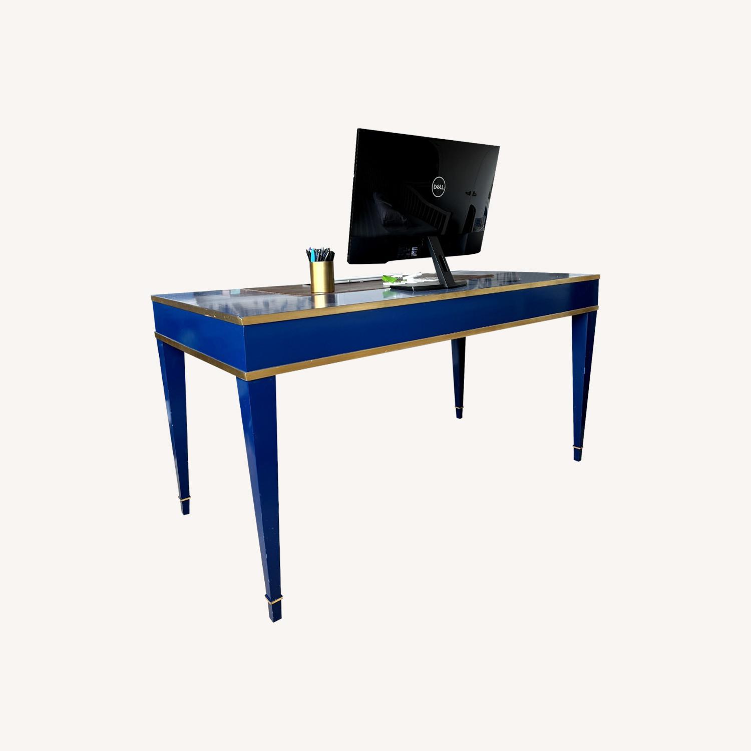 Horchow Blue Writing Desk - AptDeco