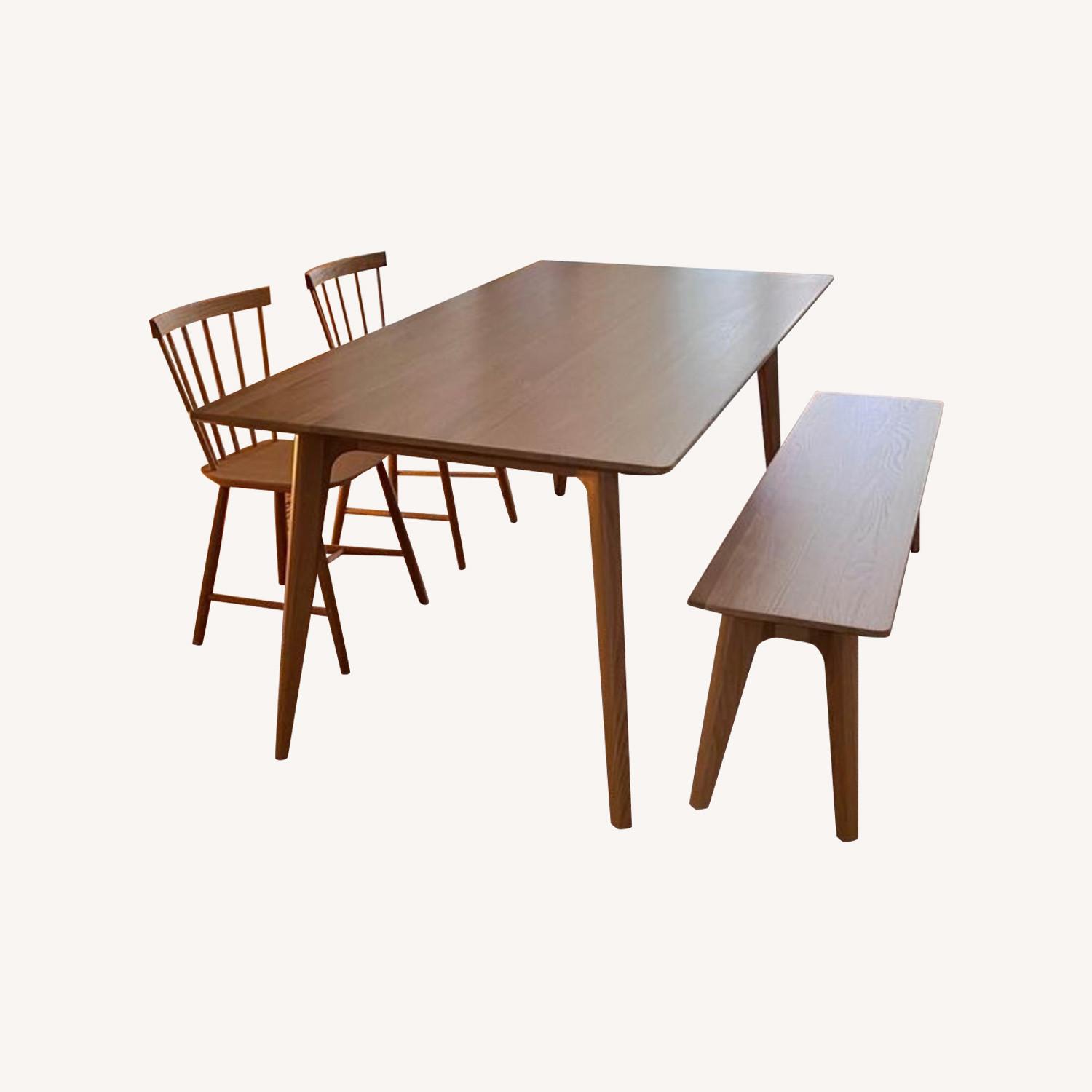 MCM Dining Set, Solid Oak - AptDeco