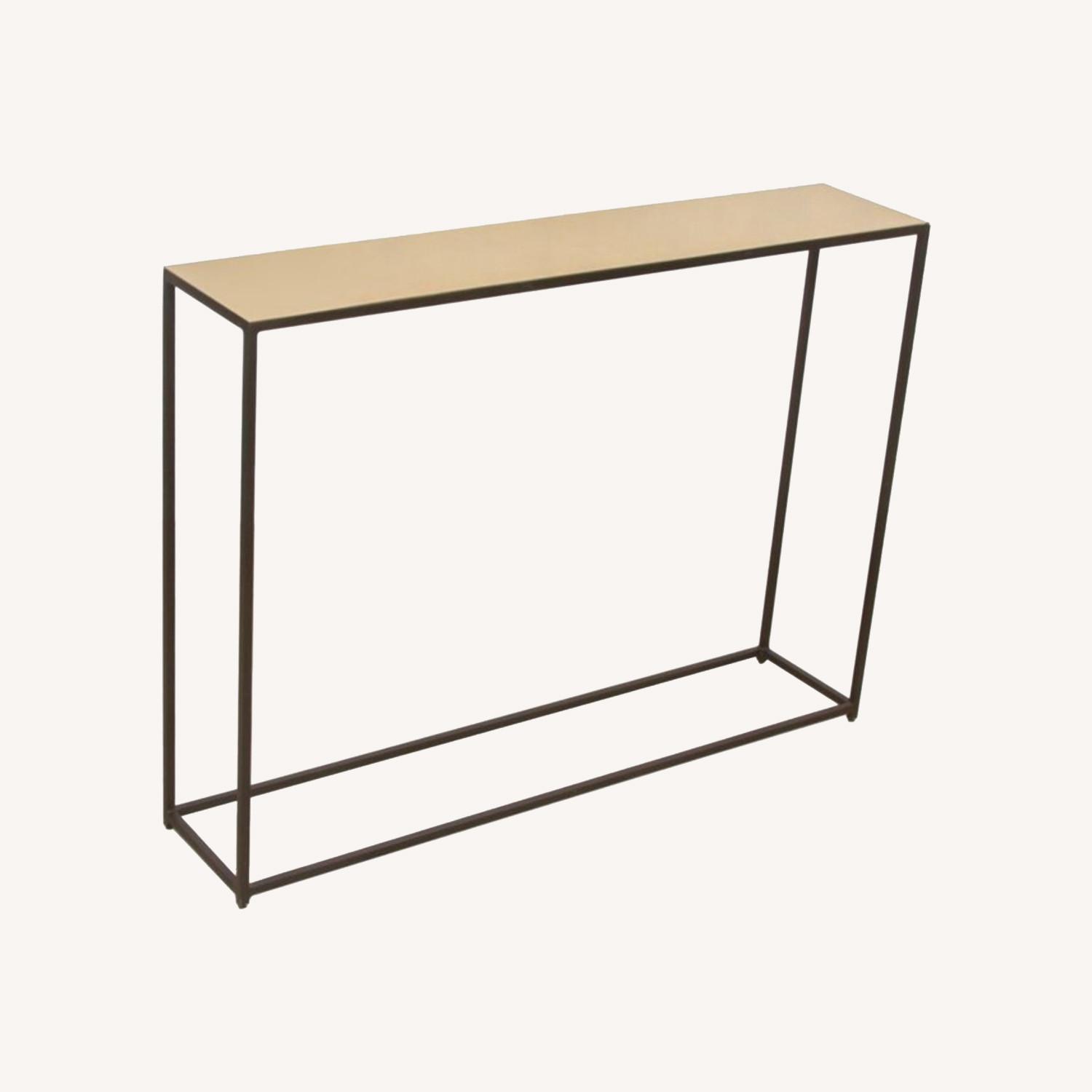 CB2 Brass and Metal Console Table - AptDeco