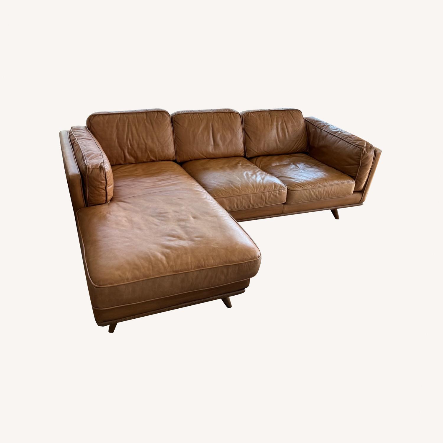 Article Timber 93" Leather Left Sectional - AptDeco