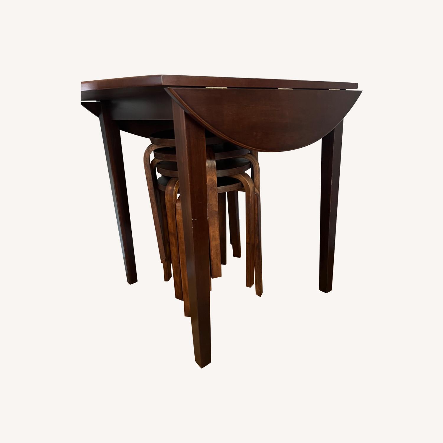 Drop Leaf Round Dining Table - AptDeco