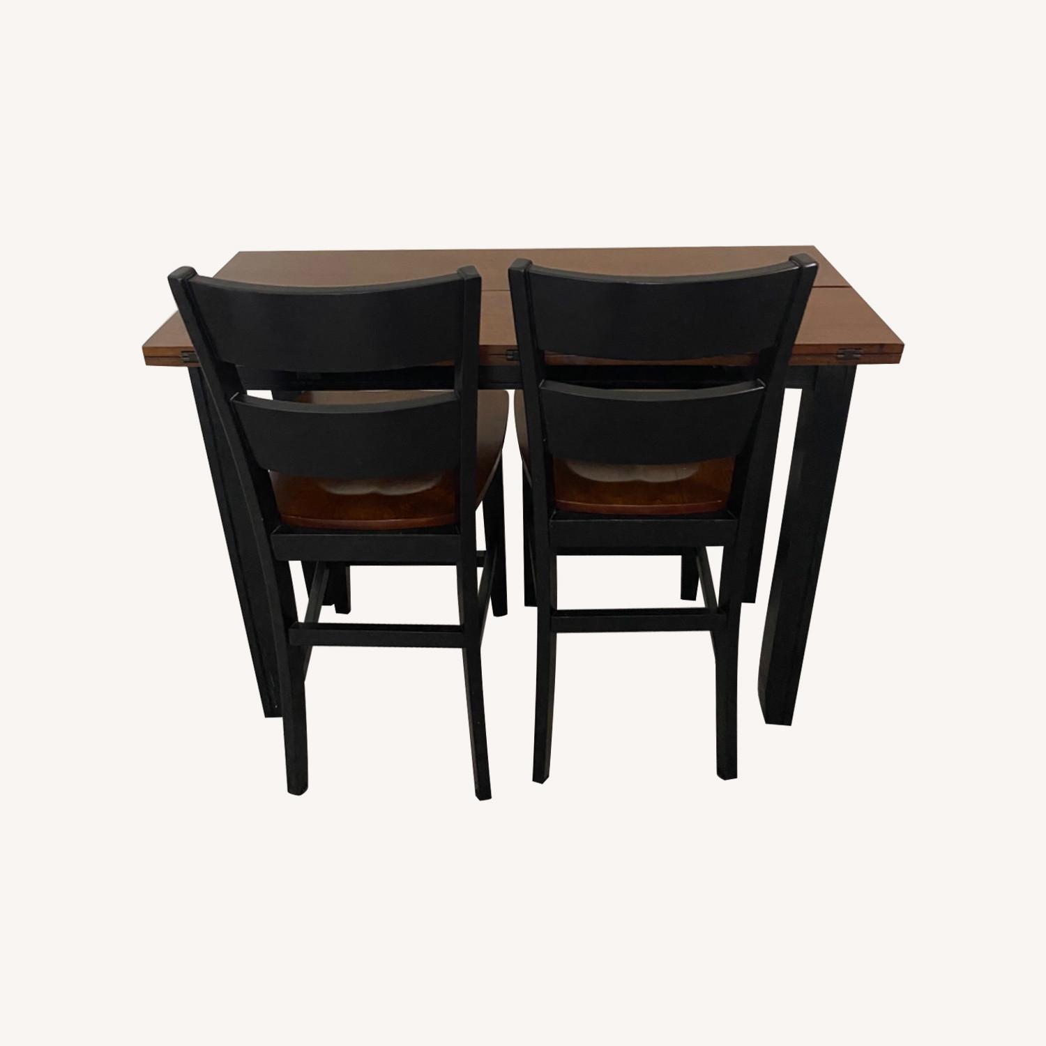 Blake Cherry/Black Center Leaf Drop Table - AptDeco