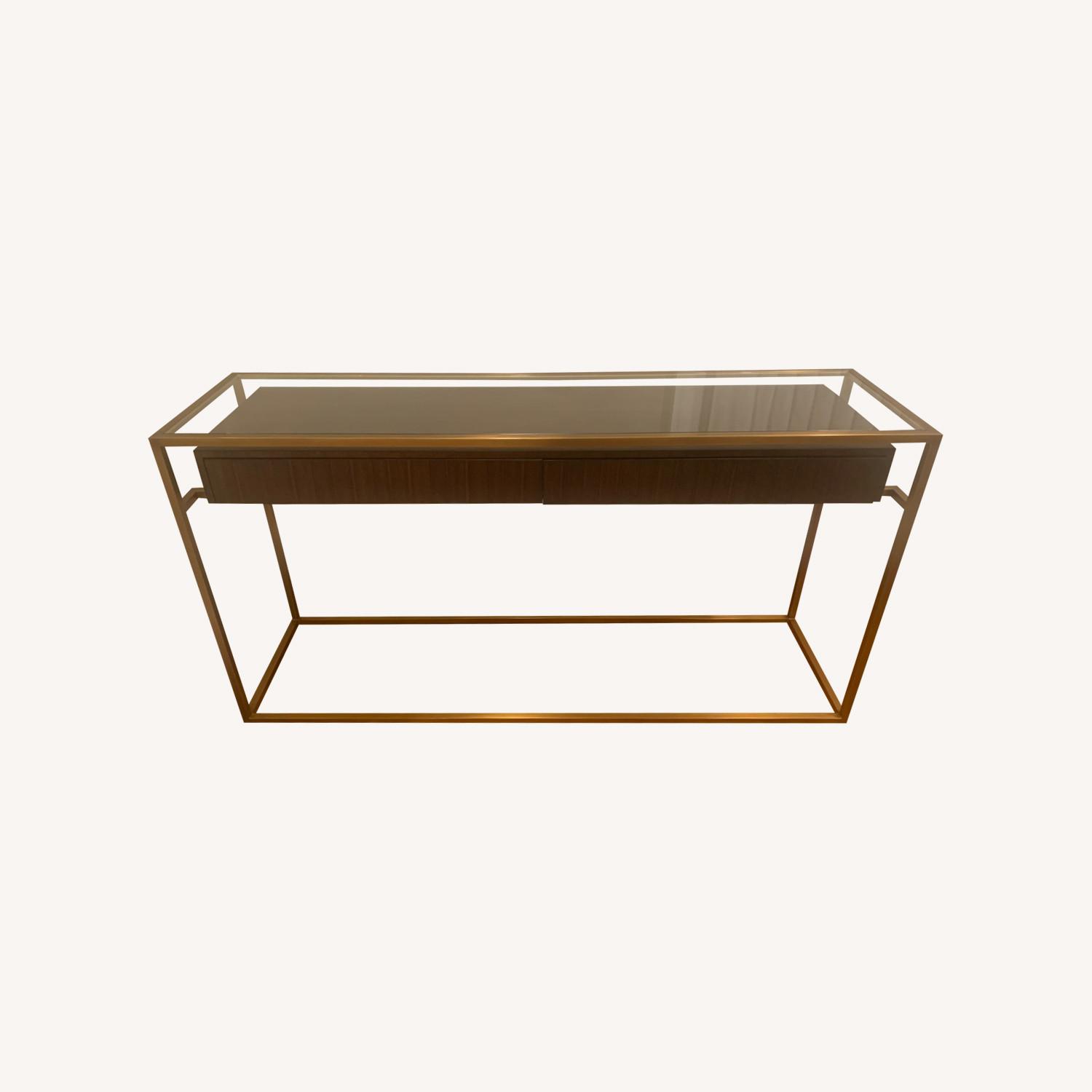 Restoration Hardware Glass Top Console Table - AptDeco