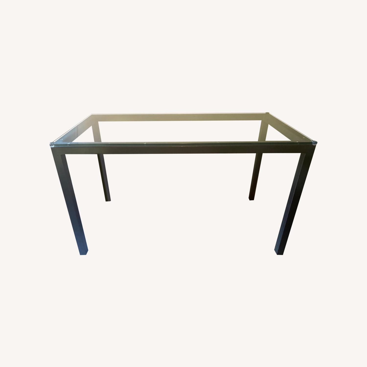 Room & Board Glass Top Parsons Table - AptDeco