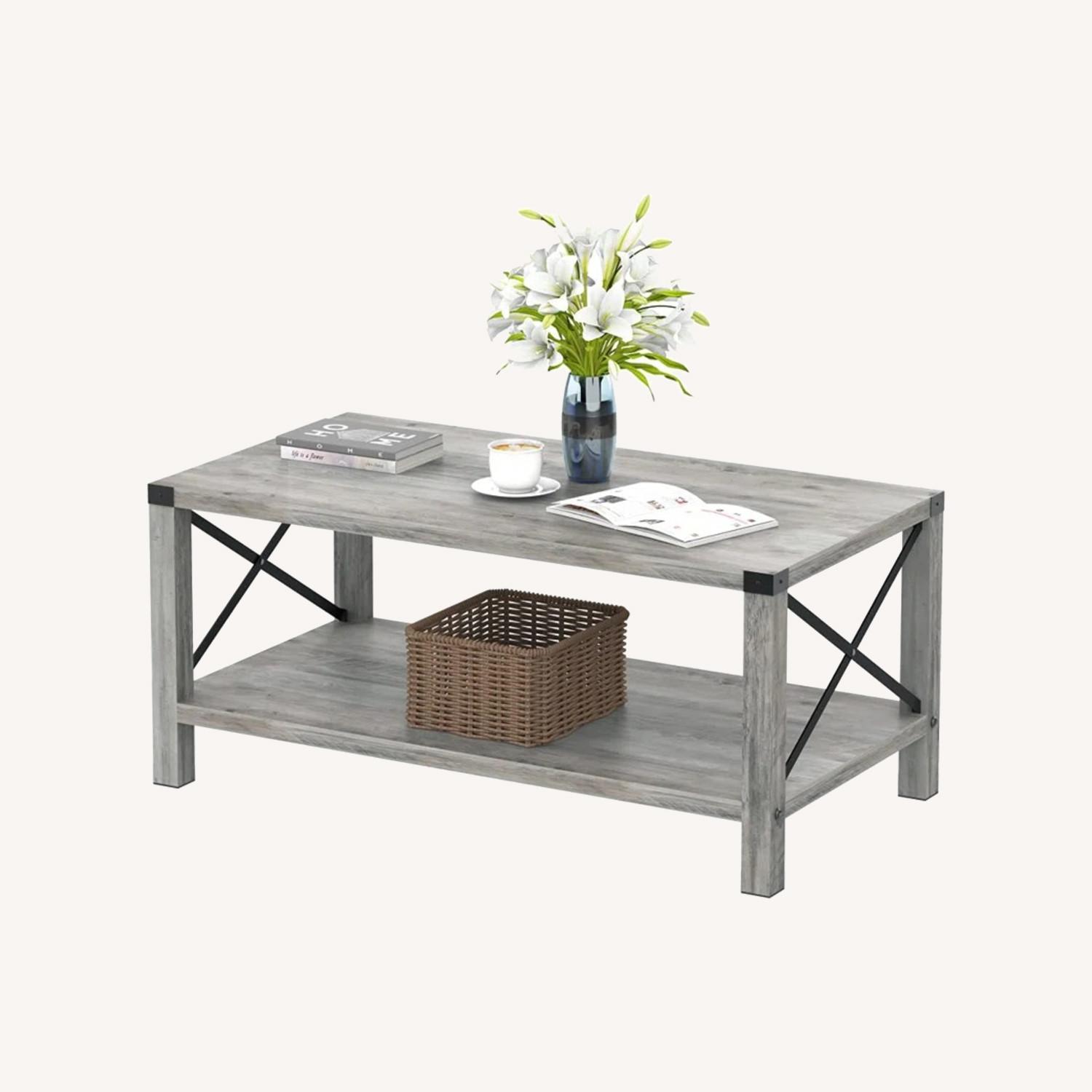 Wayfair Rustic Grey Wood Coffee Table - AptDeco