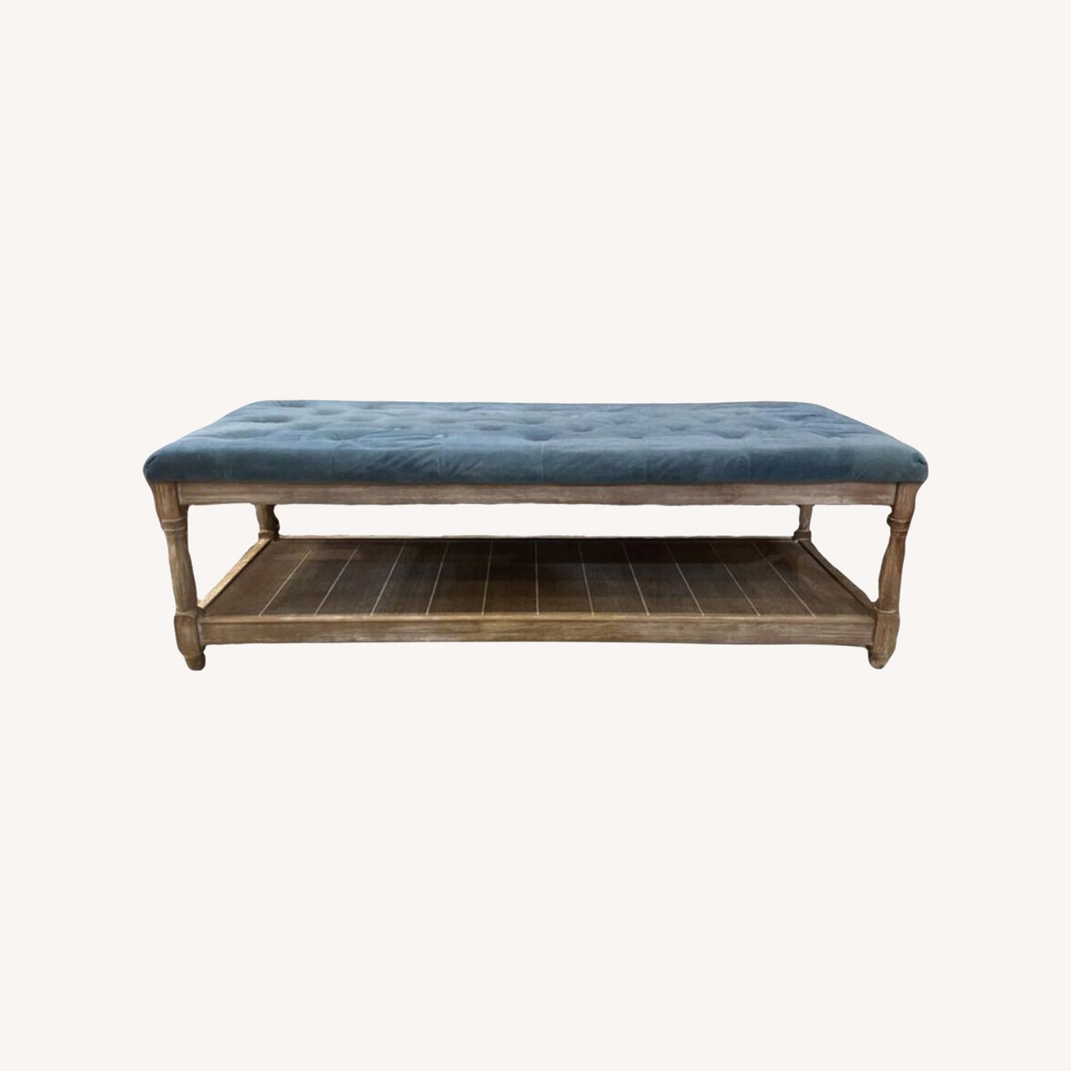 Tufted Wood Frame Bench - AptDeco