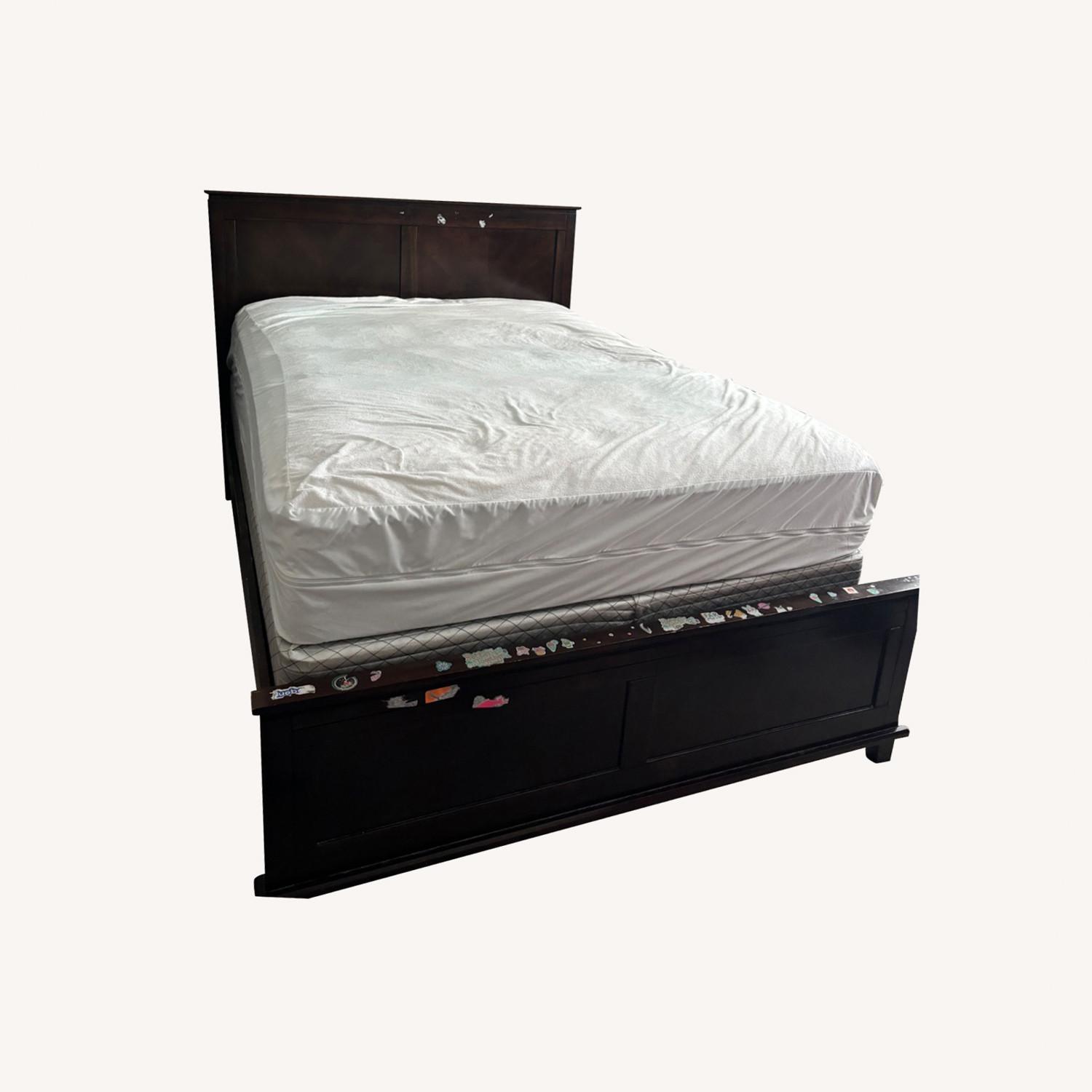 Bobs Espresso Wood Full Size Bed - AptDeco