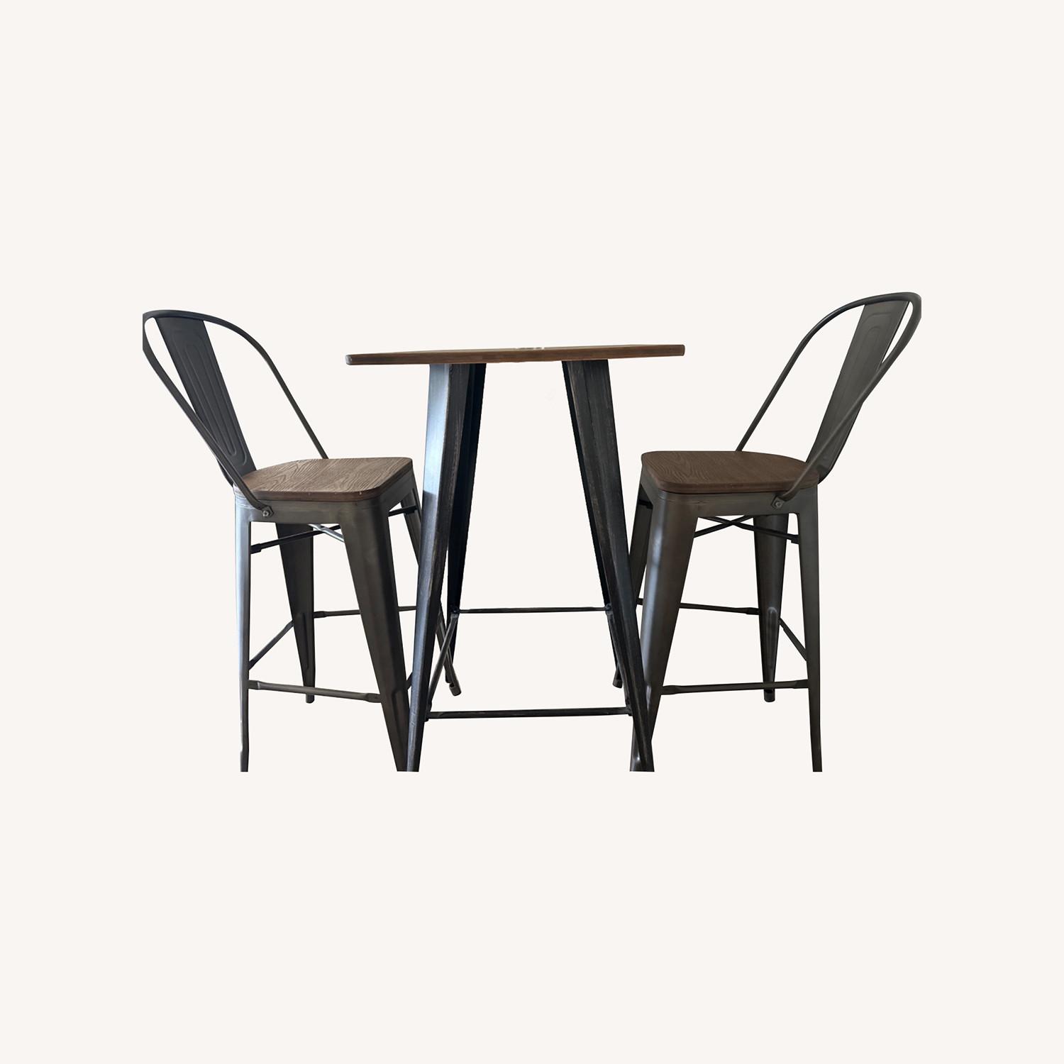 High-Top Rustic Table and Chairs Set - AptDeco