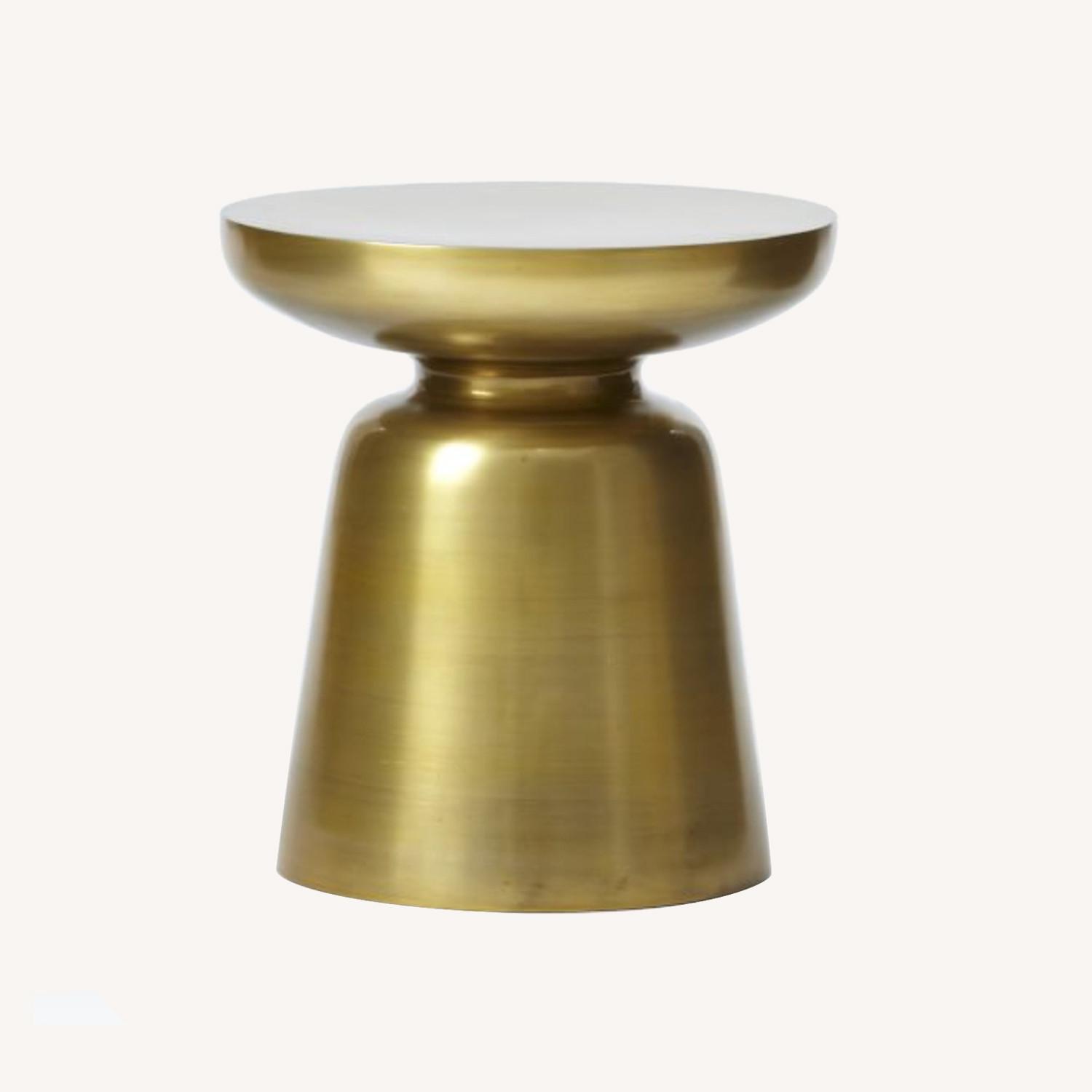 West Elm Martini Side Table in Antique Brass - AptDeco