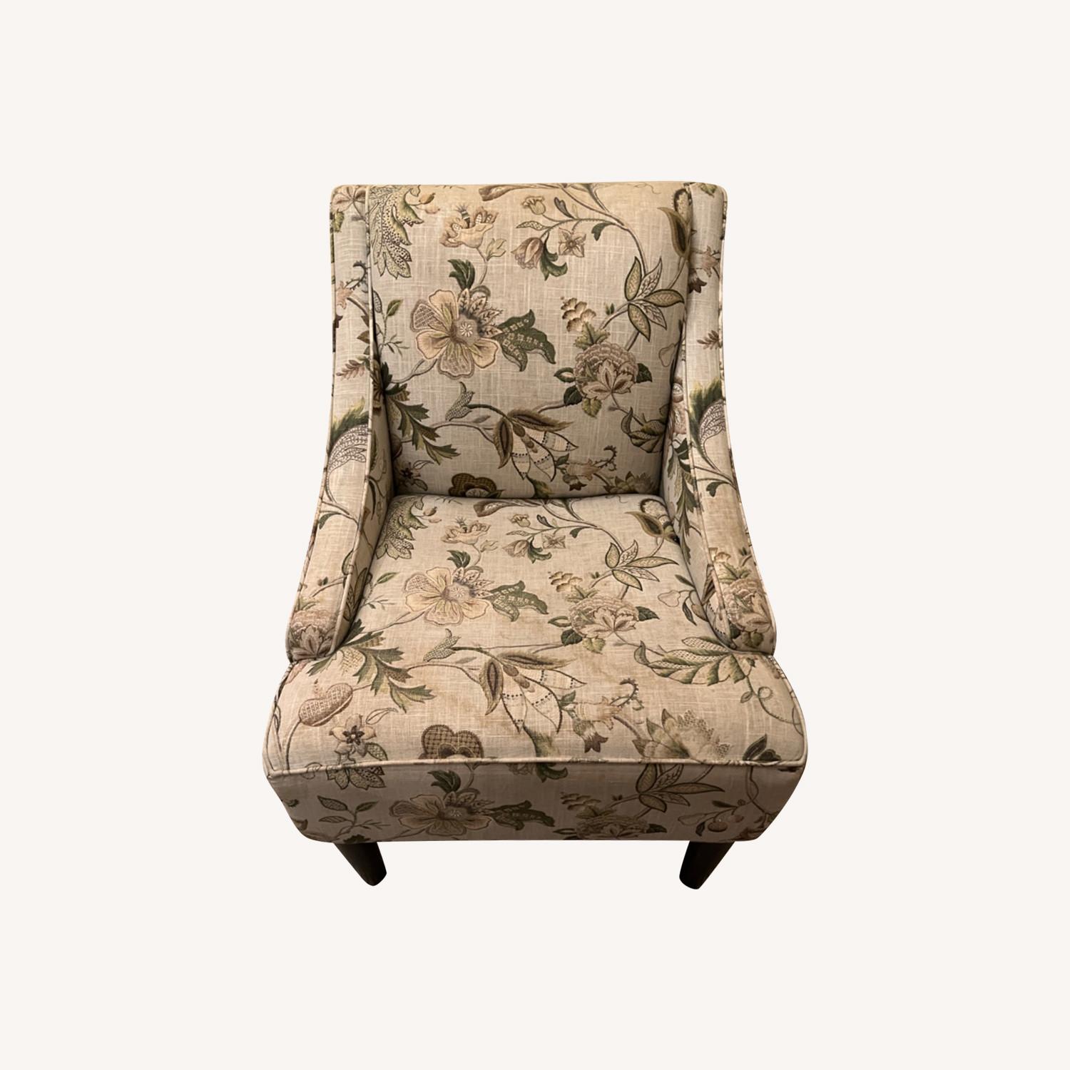 Flower Pattern Accent Chair - AptDeco
