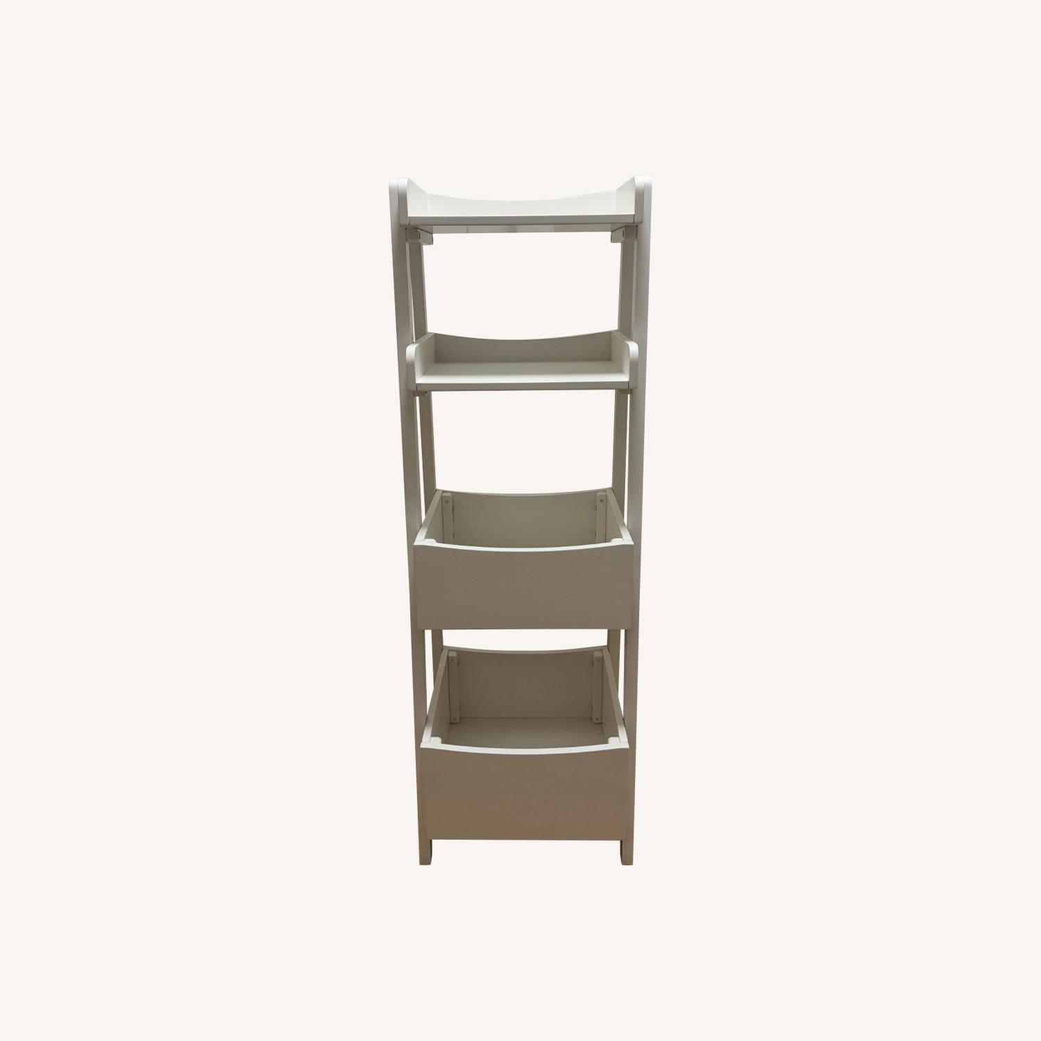 Pottery Barn Kids White Angled Bookcase Tower - AptDeco