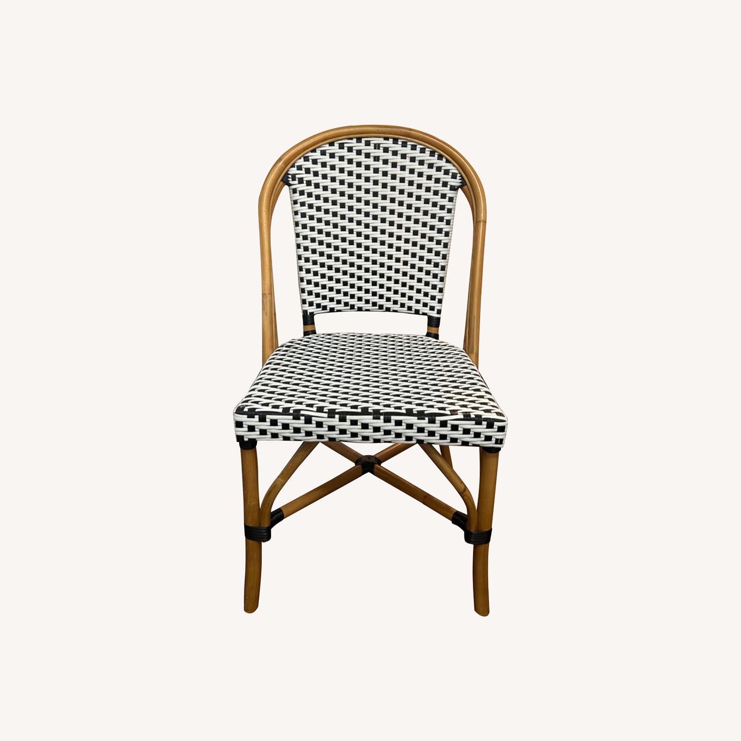 World Market Rattan Checkered Seat - AptDeco