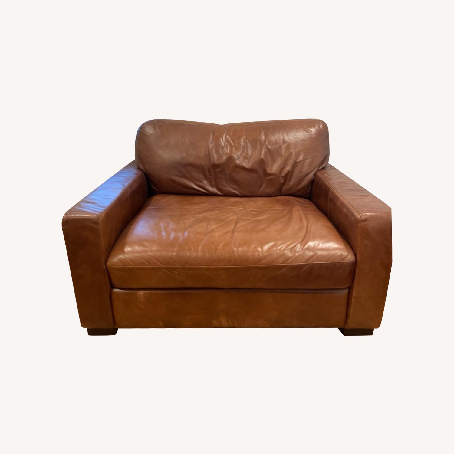 Leather Oversized Arm Chair - AptDeco