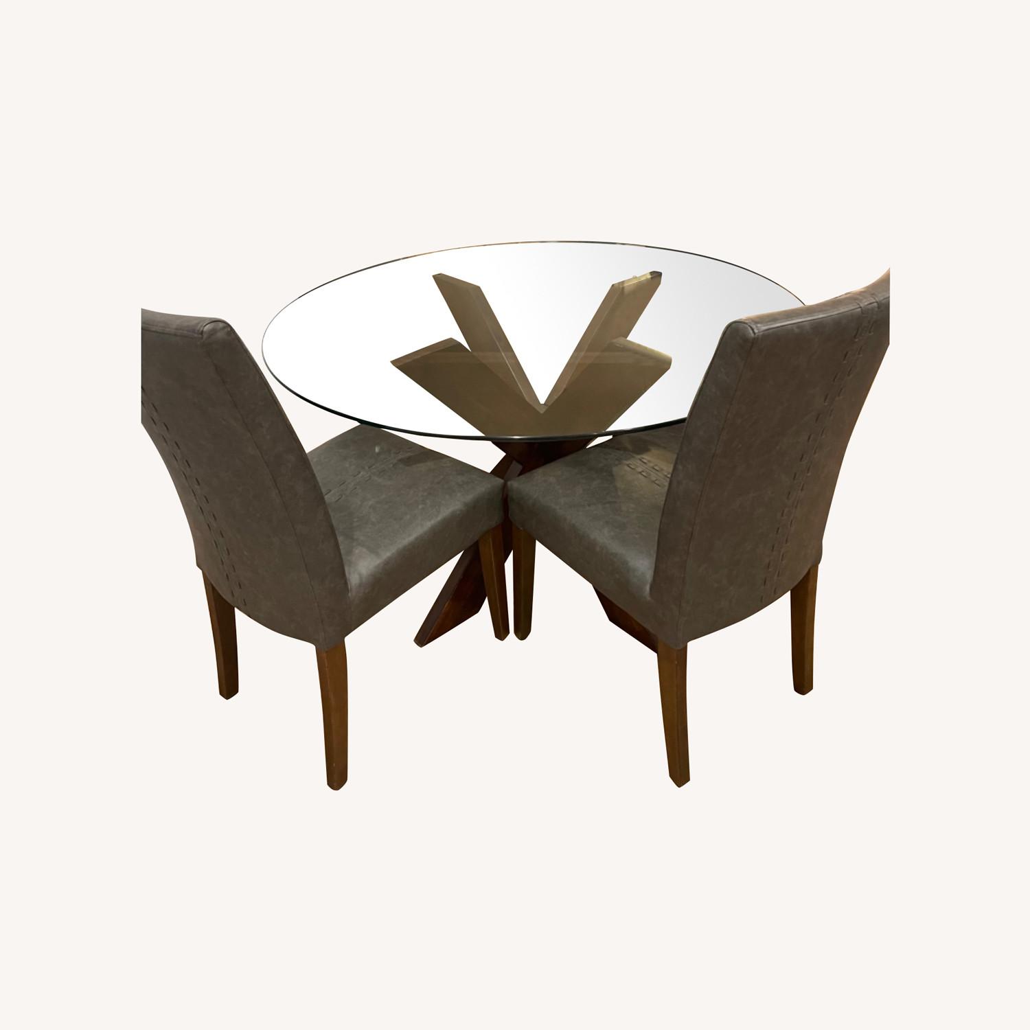 Glass Top Round Table - AptDeco