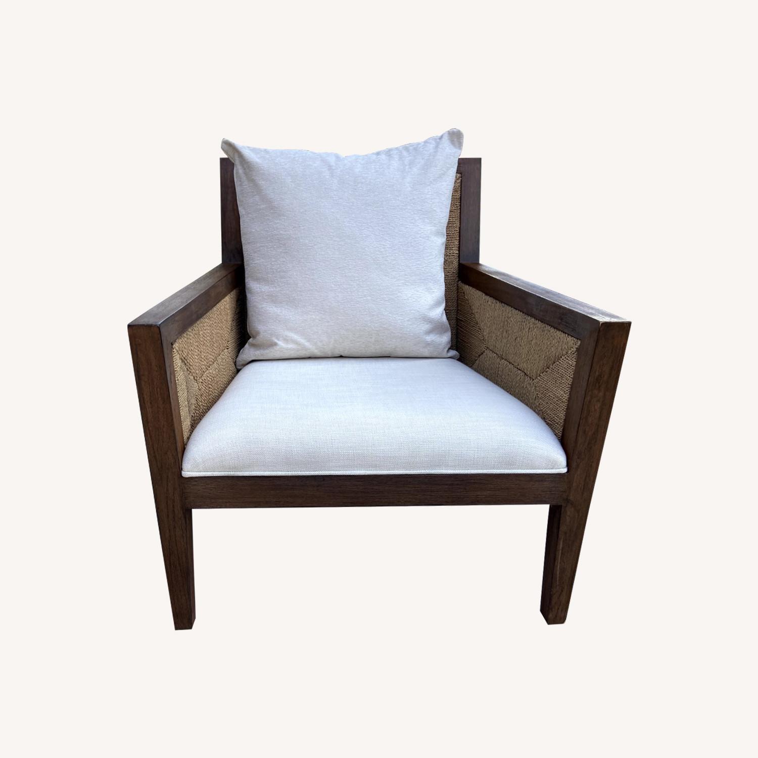 Restoration Hardware Wood Ratam Detailing Lounge Chair - AptDeco