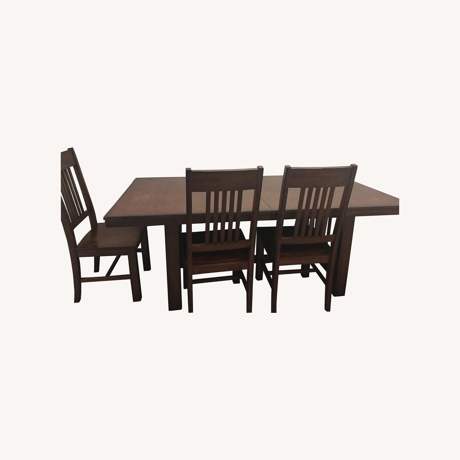 Real Wood, Dark Drown Dining Set, Seats 6 - AptDeco