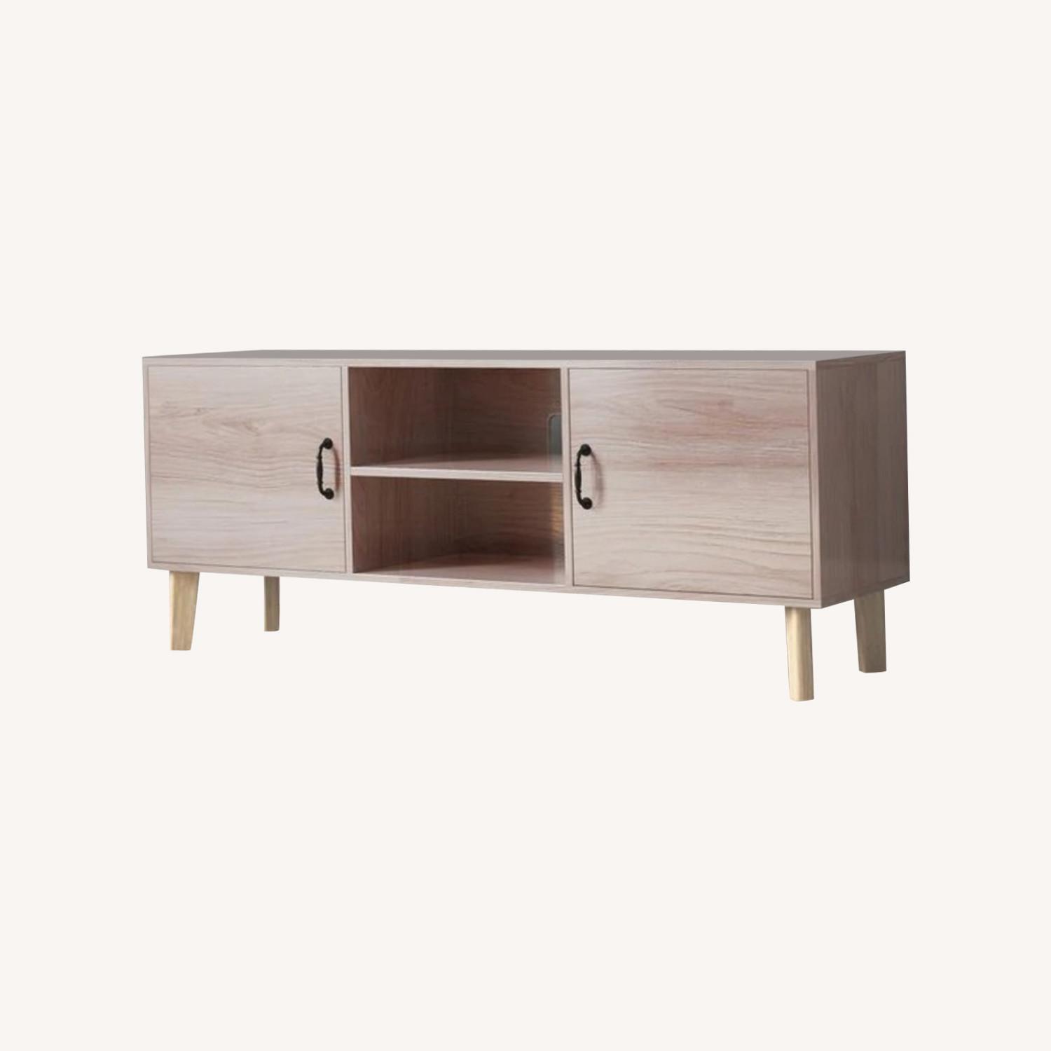 Light Brown / Natural Wood Color TV stand - AptDeco