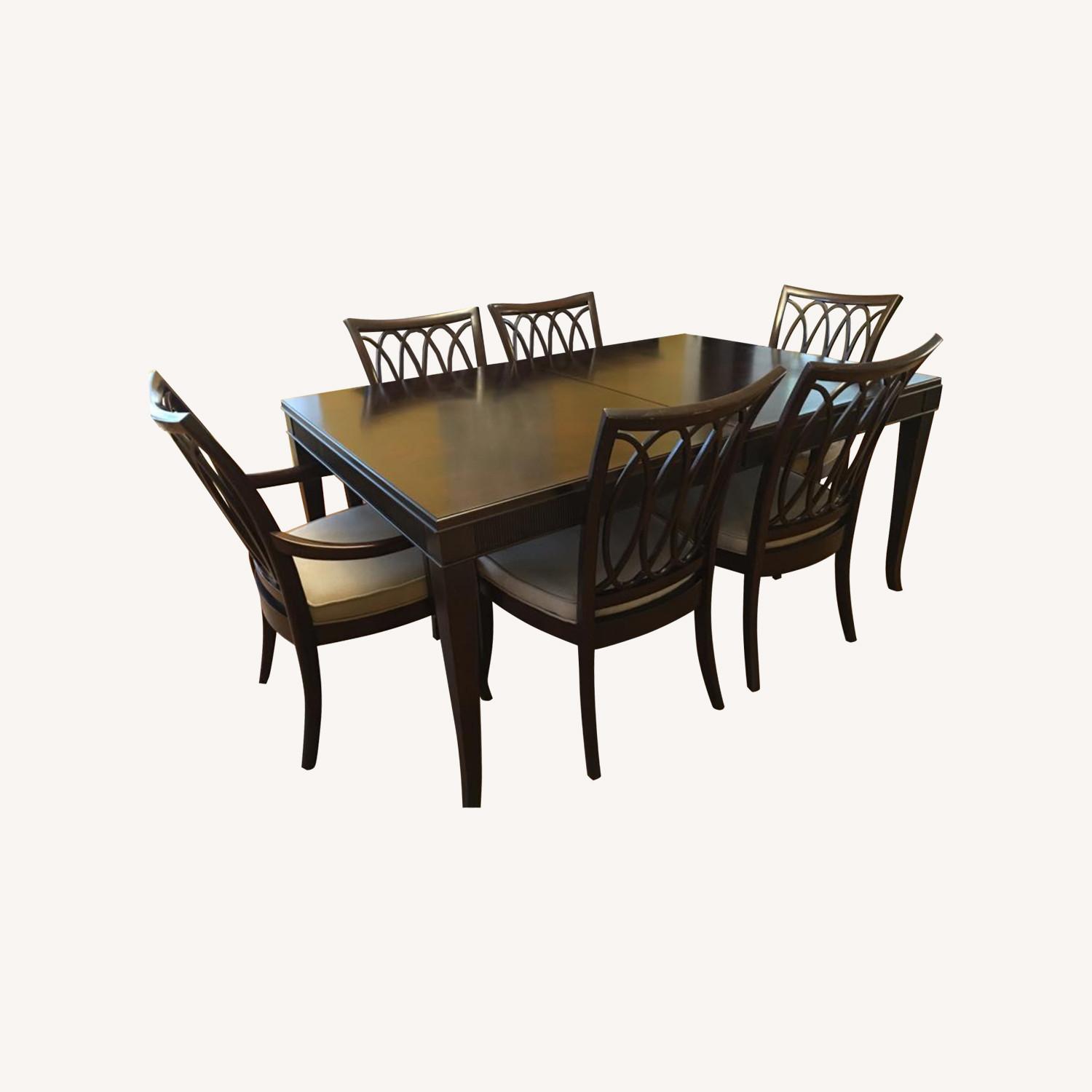 Espresso Dining Table W 6 Chair W 2 Leaves - AptDeco