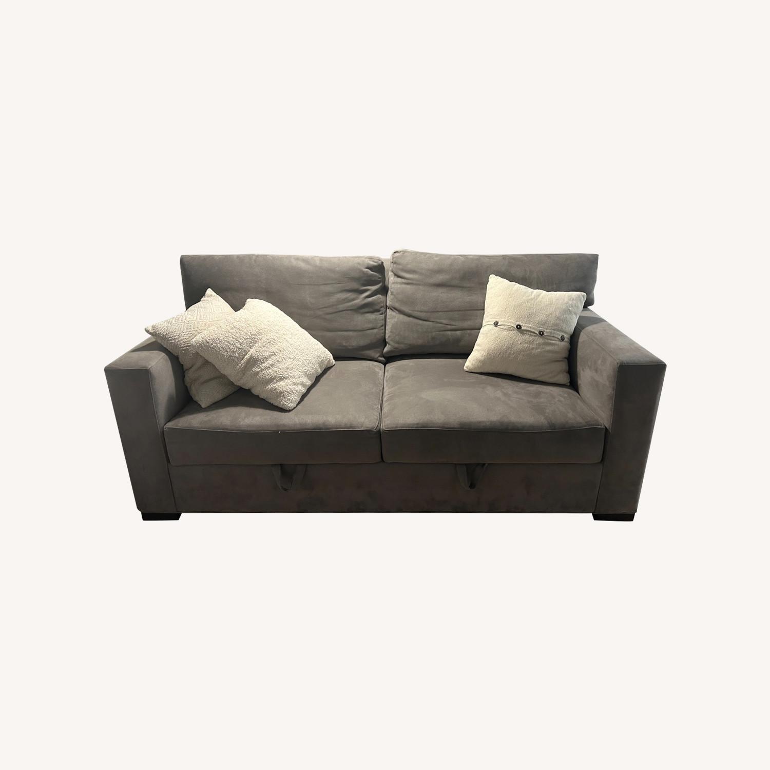 Crate & Barrel Grey Sleeper Sofa - AptDeco