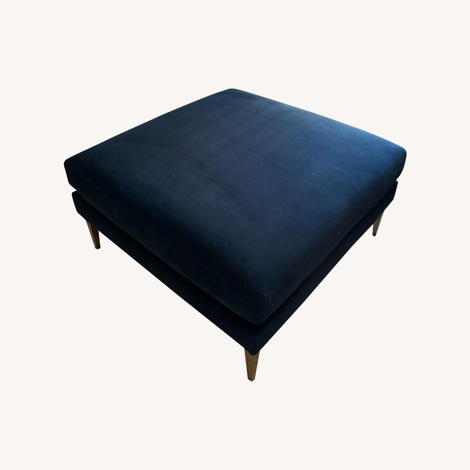 West Elm Andes Ottoman, Performance Velvet - AptDeco