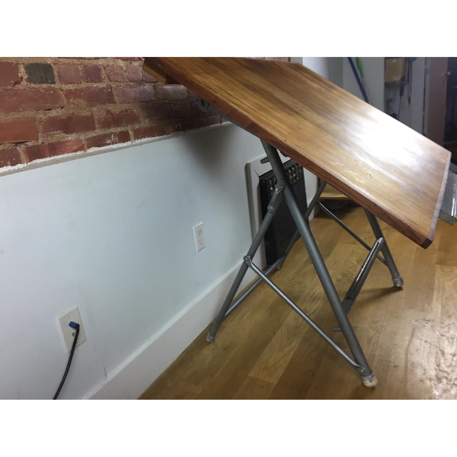 French Unic Studio 1950s Iron Counterbalance Drafting Table - AptDeco