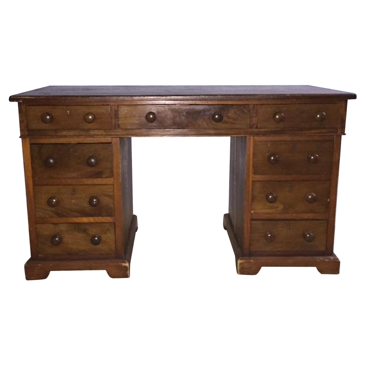 Antique Sea Captain's Desk - AptDeco