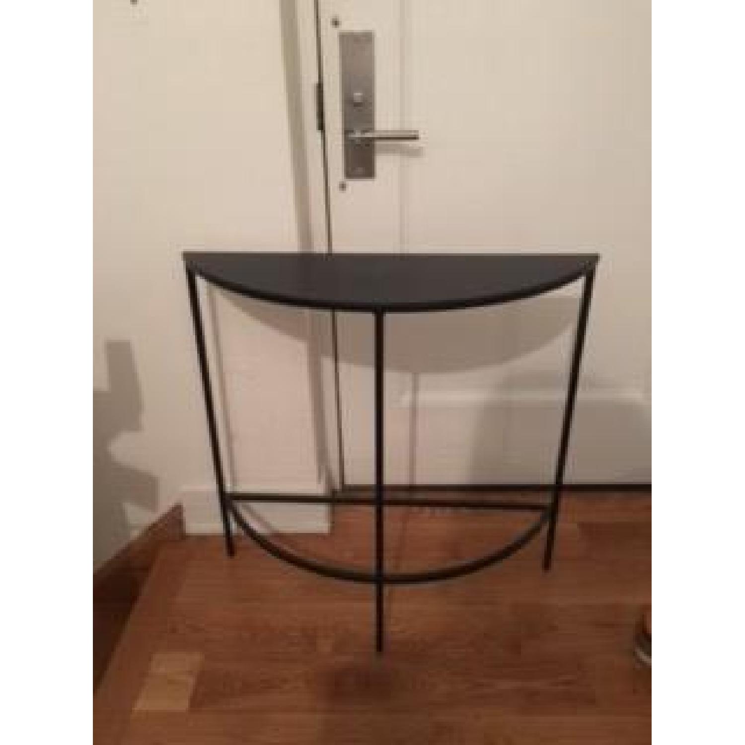 Crate & Barrel Black Metal Entry table - AptDeco