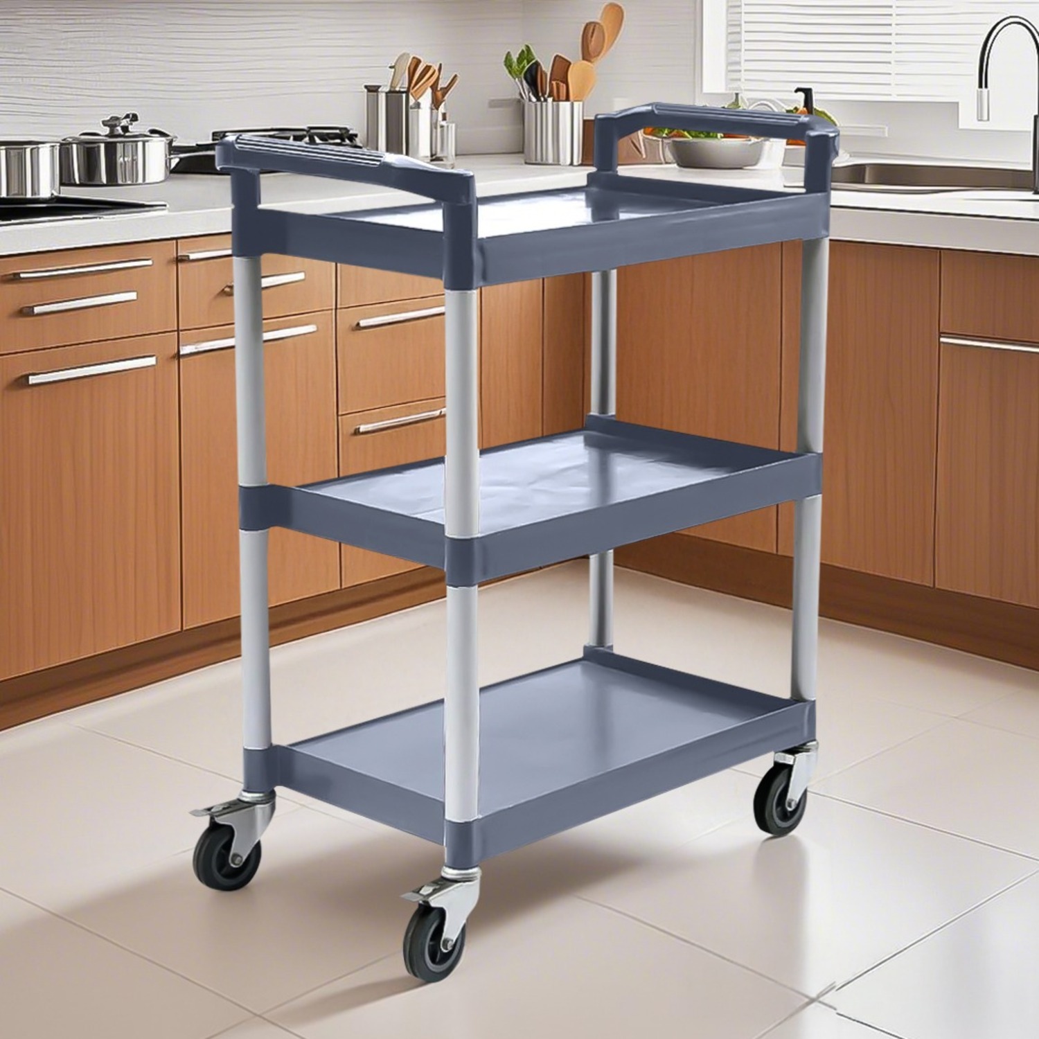 SOGA 2X 3 Tier Food Trolley Portable Kitchen Cart - AptDeco