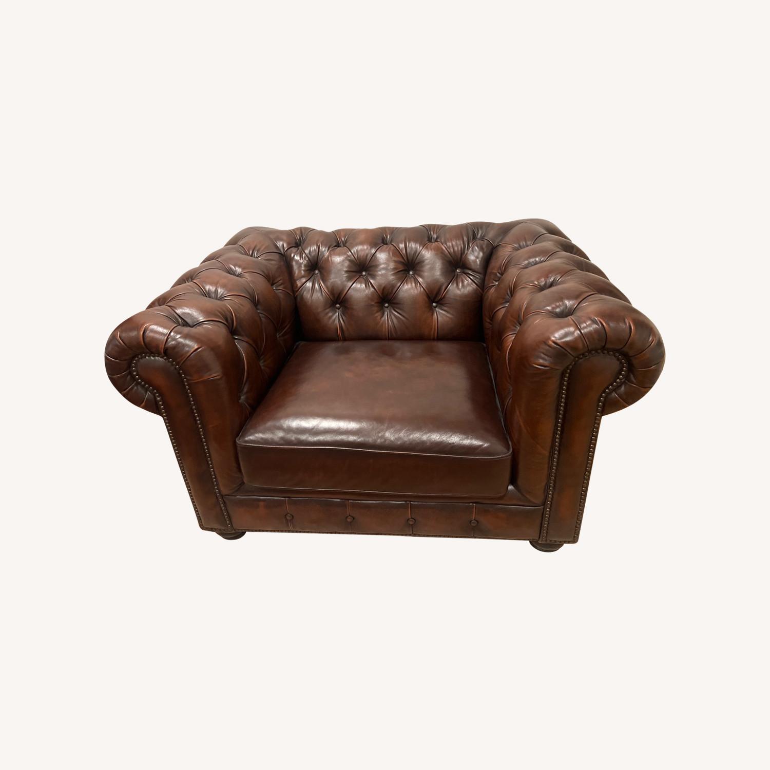Italiana Divani Italian Leather Lawyer Chair - AptDeco