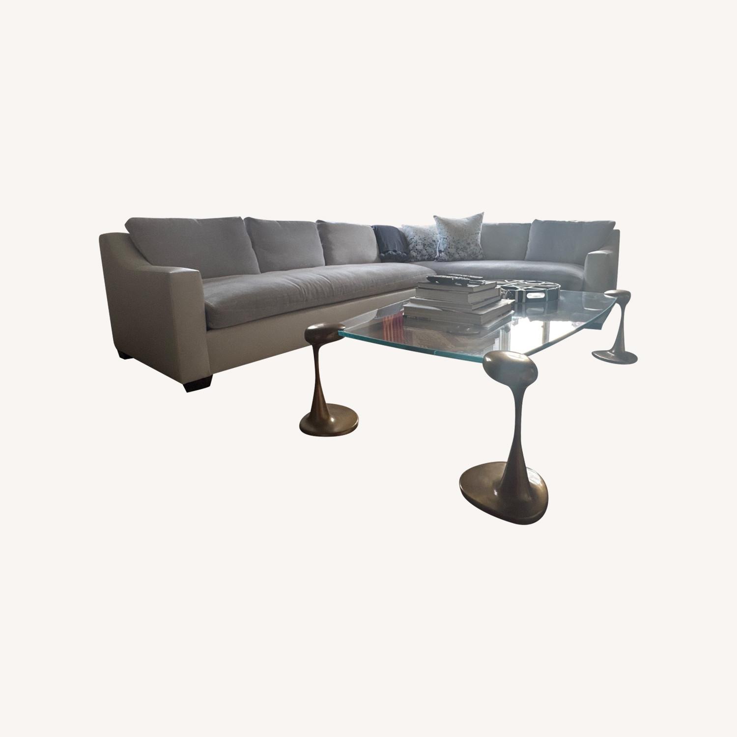 Custom Gray Sectional Sofa - AptDeco