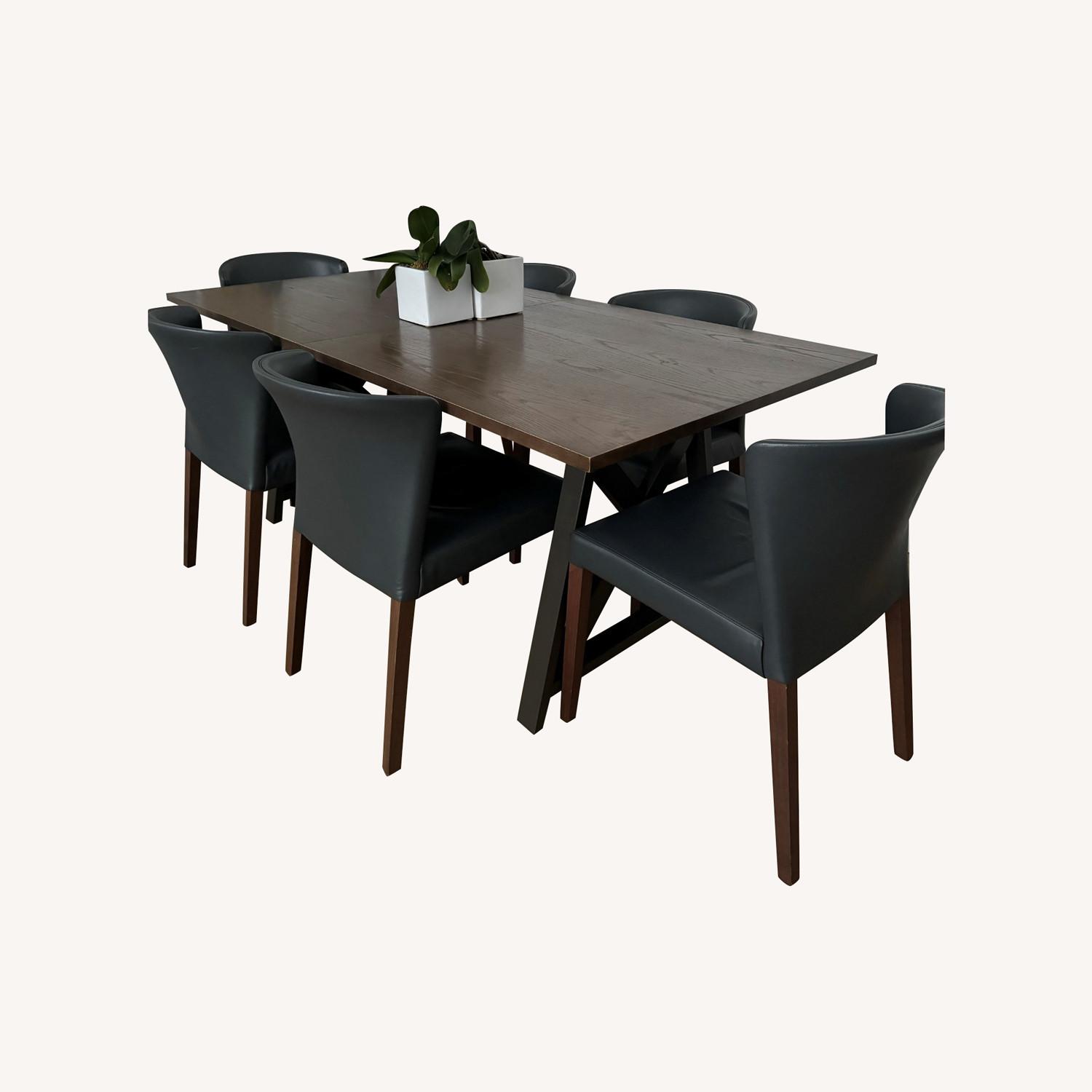 Crate & Barrel Metra Extension Table & 6 Chairs - AptDeco