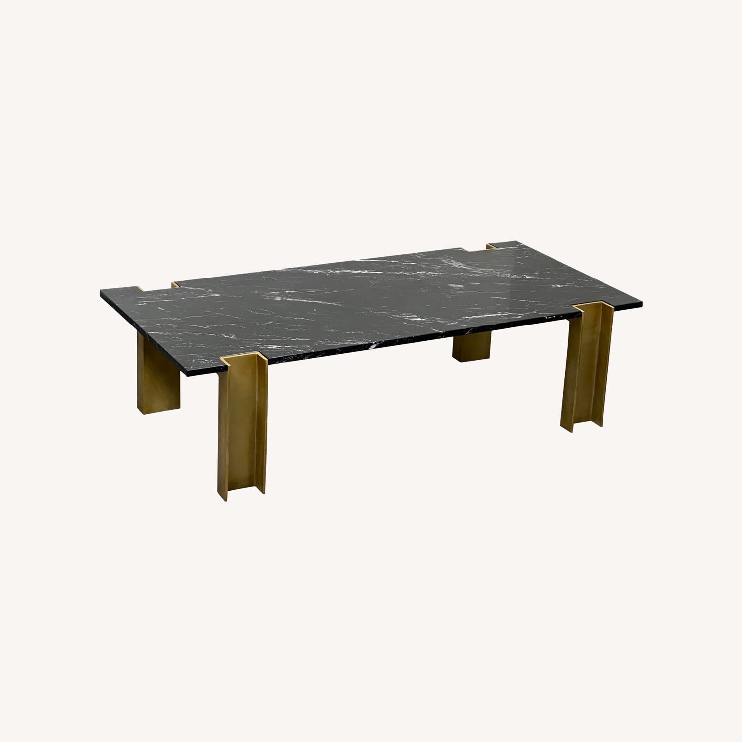 CB2 Alcide Black Marble Coffee Table - AptDeco