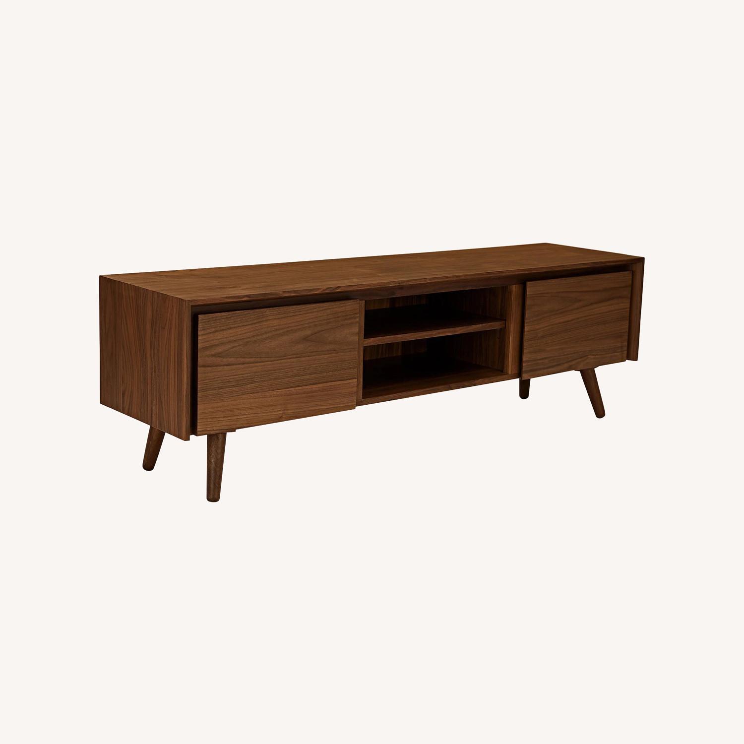 Article SENO 63" Low Media Unit, Walnut - AptDeco