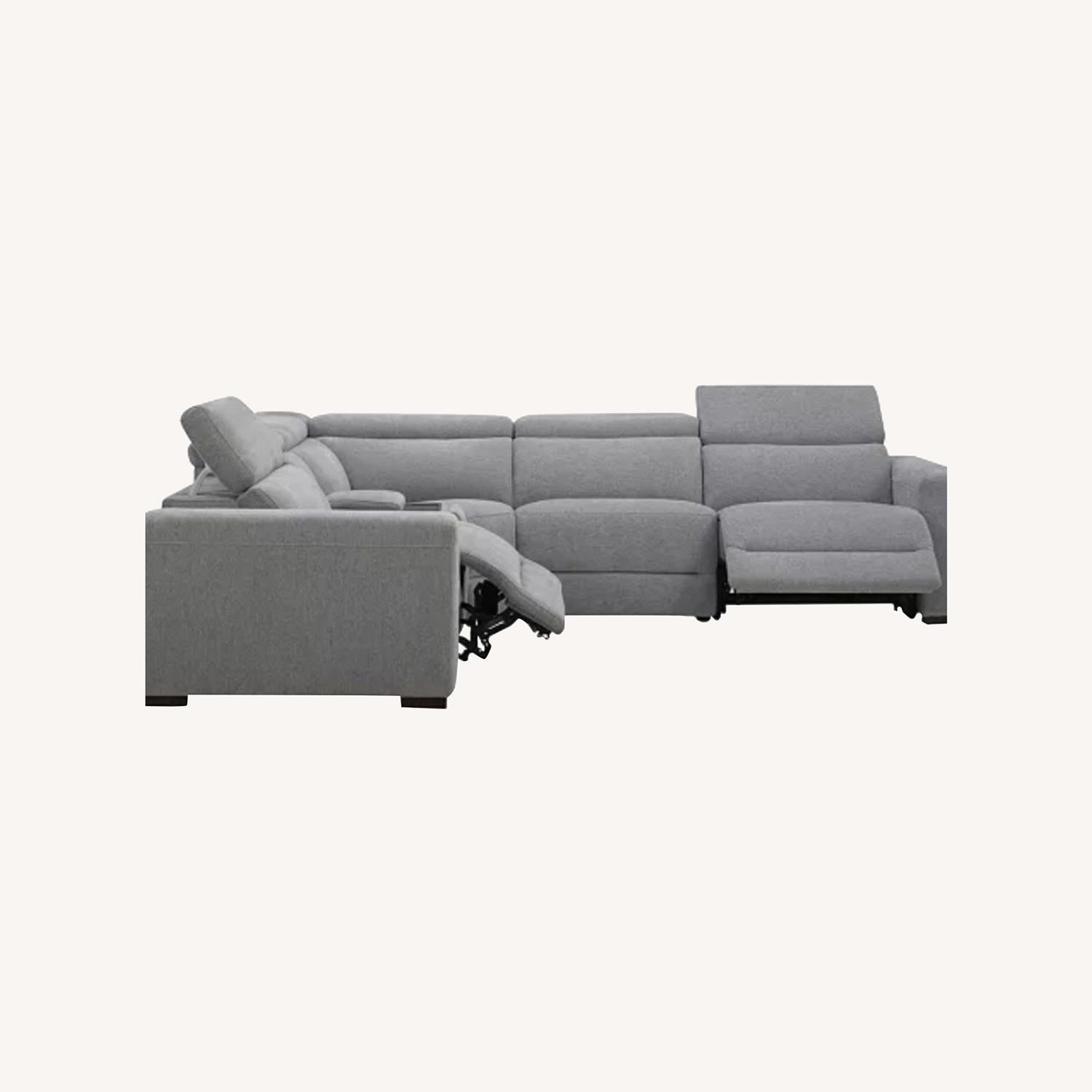 Nevio 5Pc Fabric LSectional 2 Power Motion Chairs - AptDeco