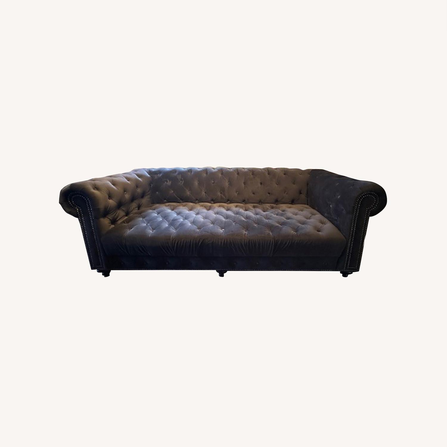 Brown Velvety Couch - AptDeco
