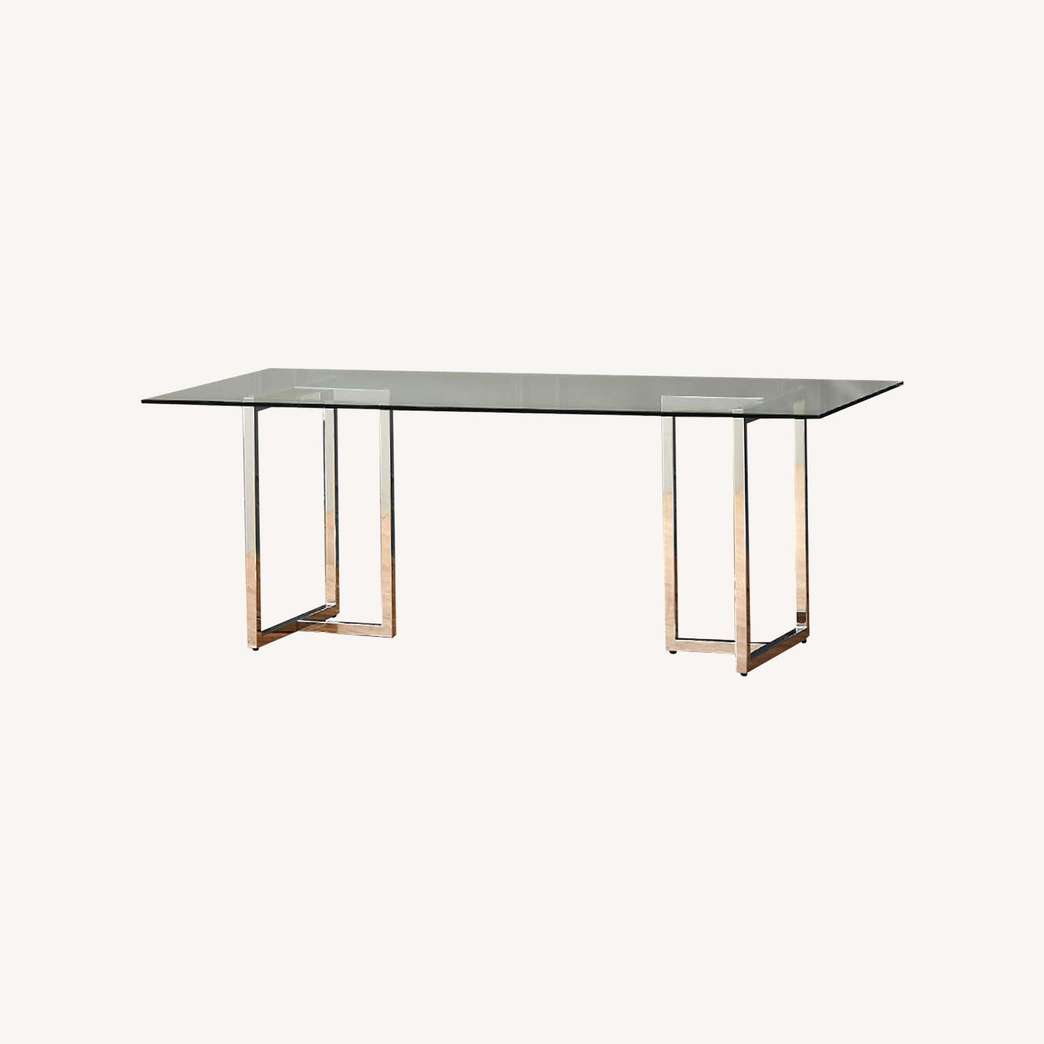 CB2 Silverado Chrome Rectangular Dining Table - AptDeco
