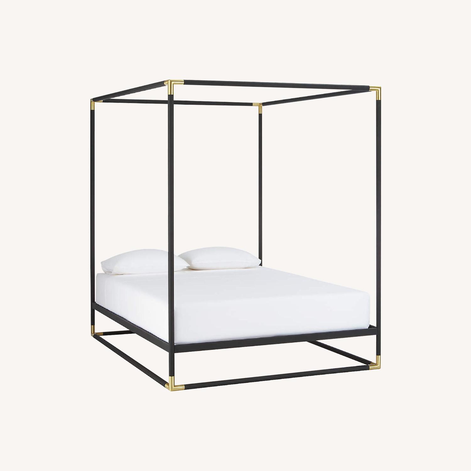 CB2 Metal Canopy Queen Bed - AptDeco