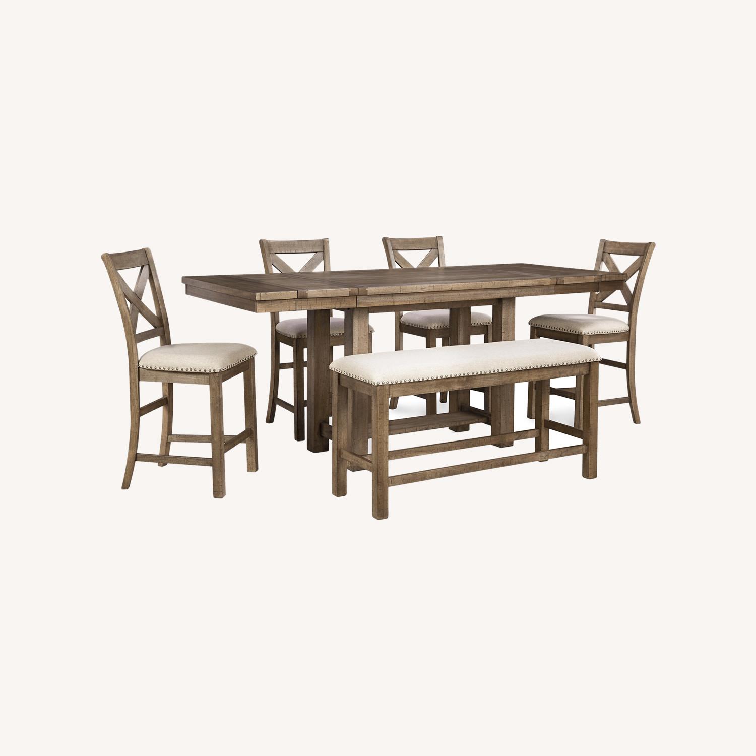 Ashley Moriville Wooden Dining Table 4 Chairs + 1 Bench - AptDeco