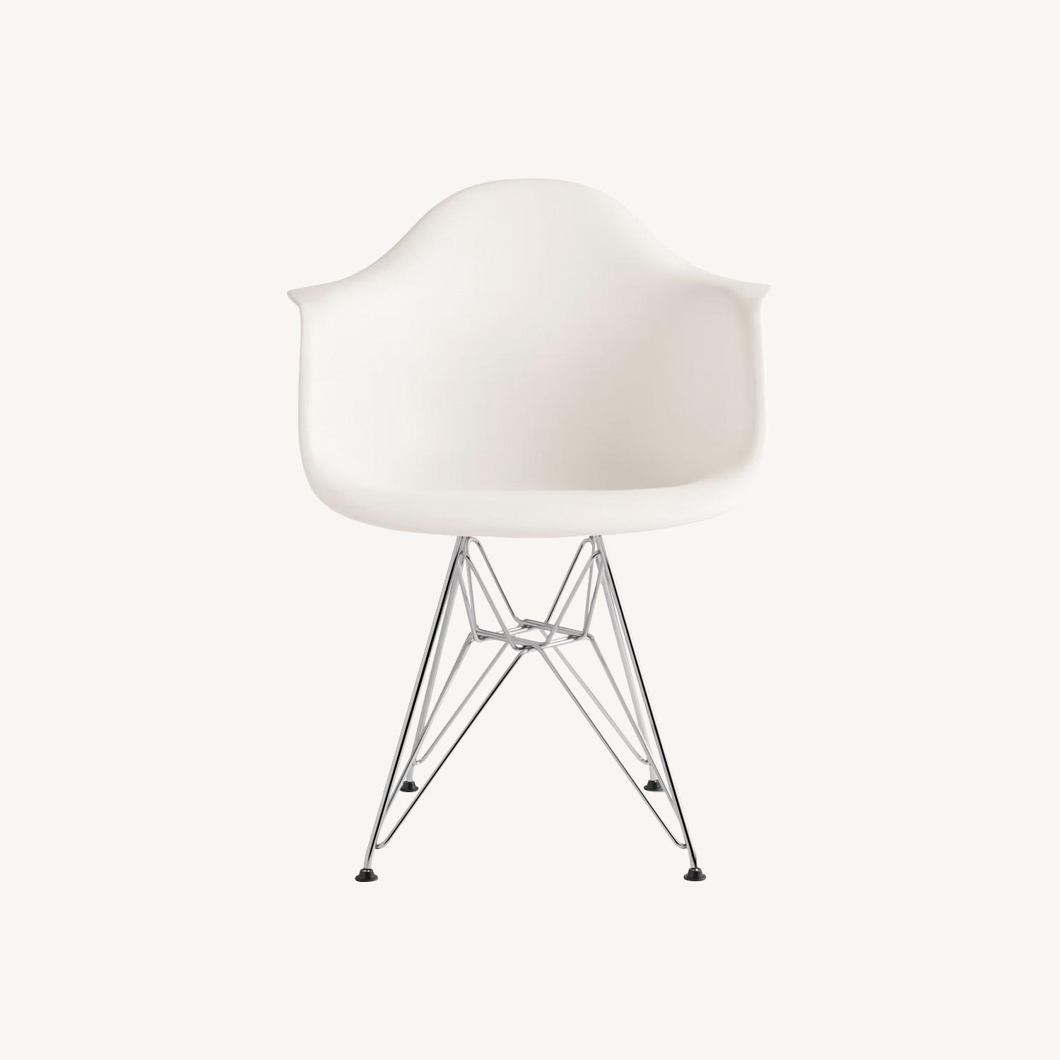 4 x Eames Molded Plastic Dining Arm Chairs - AptDeco