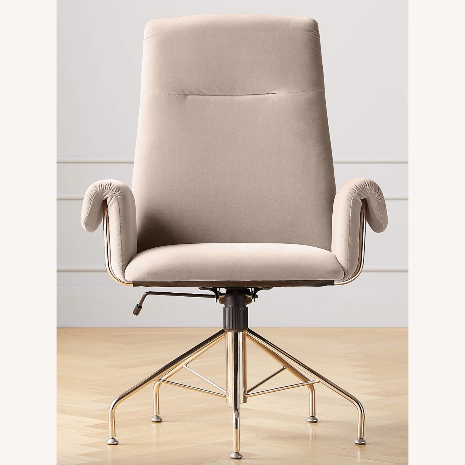CB2 Saviti Bone Velvet Office Chair - AptDeco