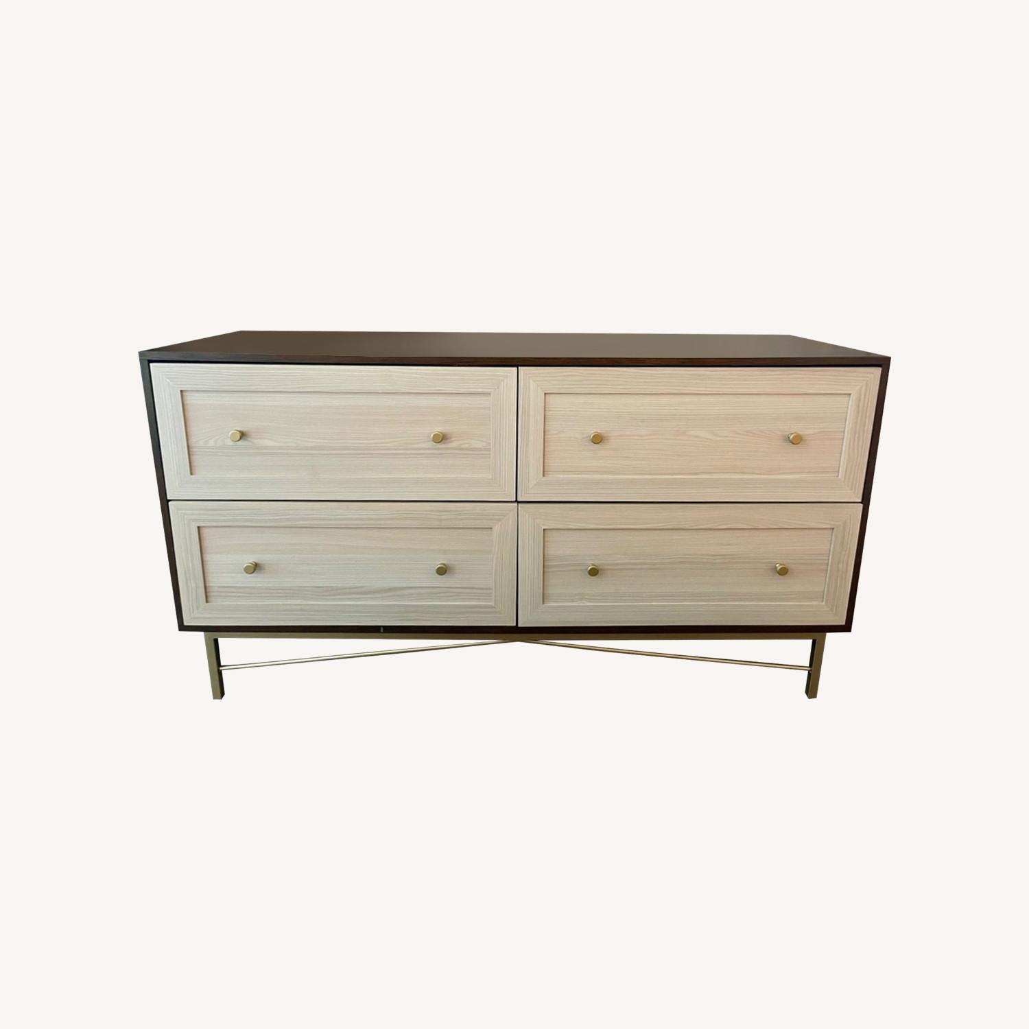 Walker Edison Gwen Dark Walnut White Poplar 4-Drawer Dresser - AptDeco