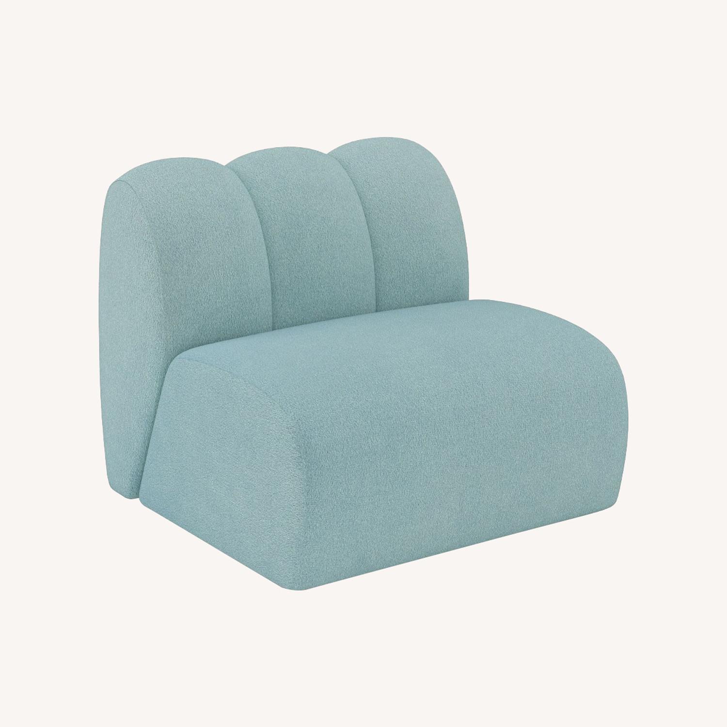 West Elm Belle Sectional, Smoke Blue, Cloud Velvet - AptDeco