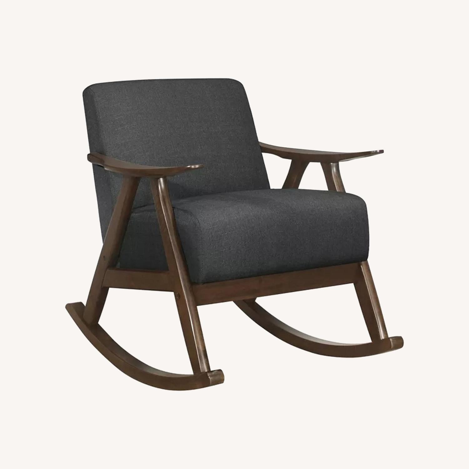 Macy's Mid-Century Modern Accent Grey Rocking Chair - AptDeco