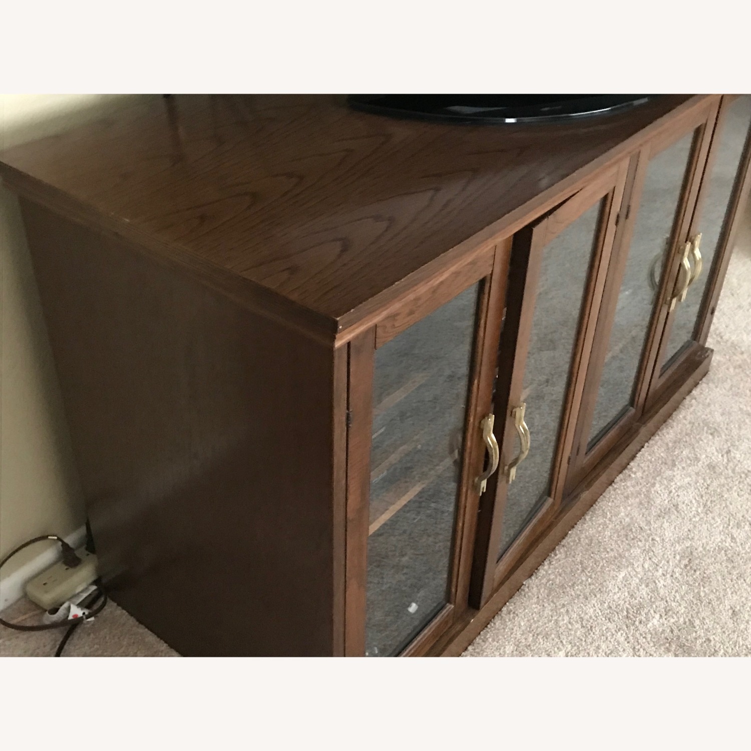Wood Entertainment Center for AV Comp - AptDeco